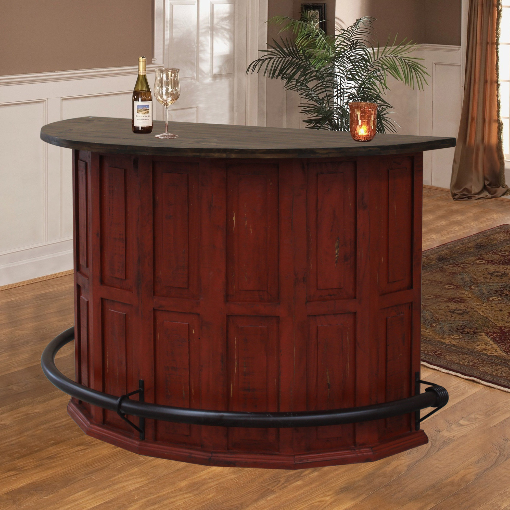 Williston Forge Ashanni Freestanding Curved Bar & Reviews | Wayfair