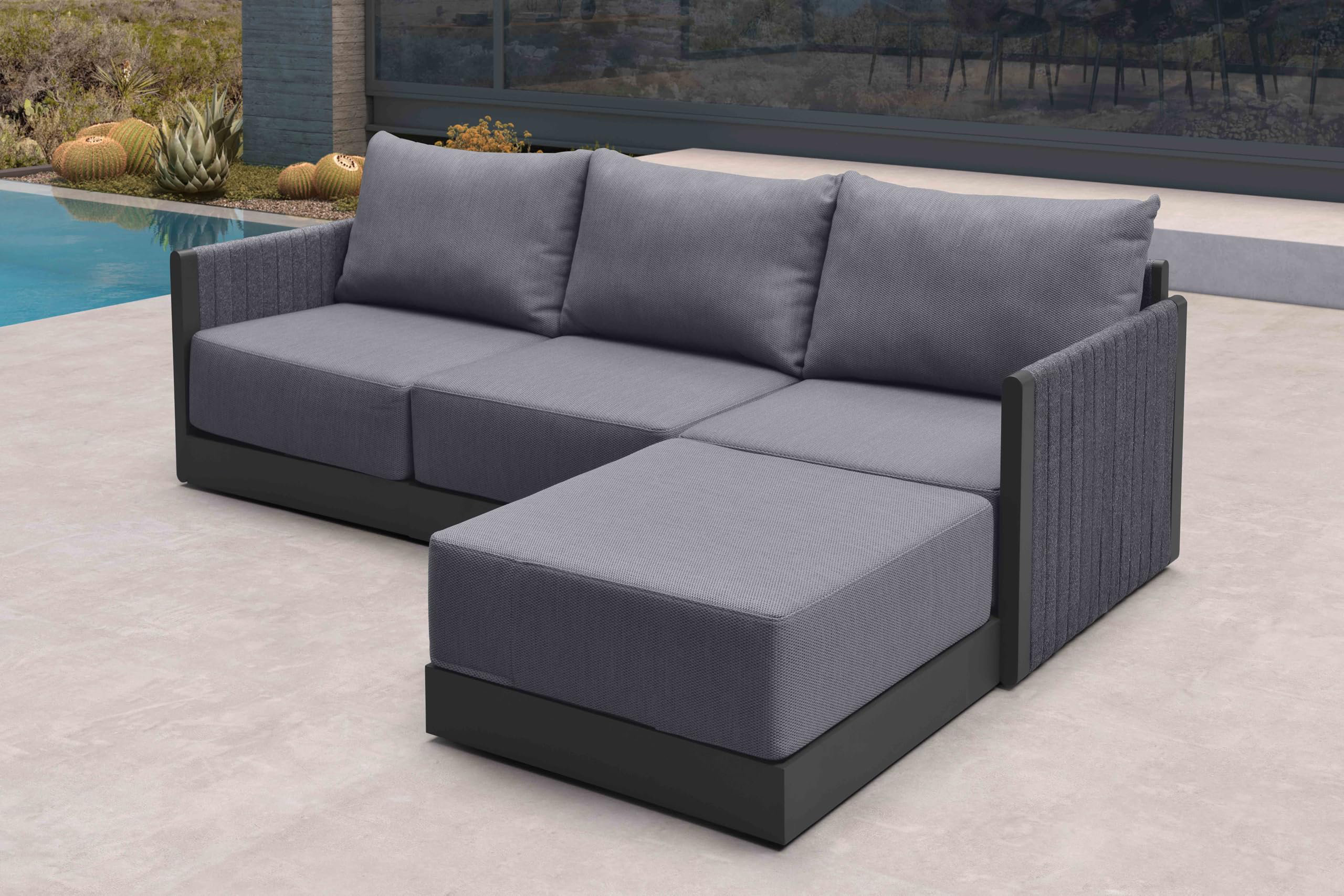 Hokku Designs 4 Pieces Patio Conversation Sets All Weather Outdoor ...