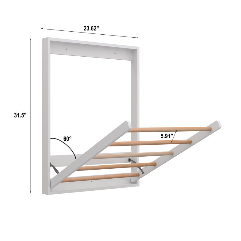 Latitude Run® Ahmid Wood Foldable Wall-Mounted Drying Rack & Reviews ...