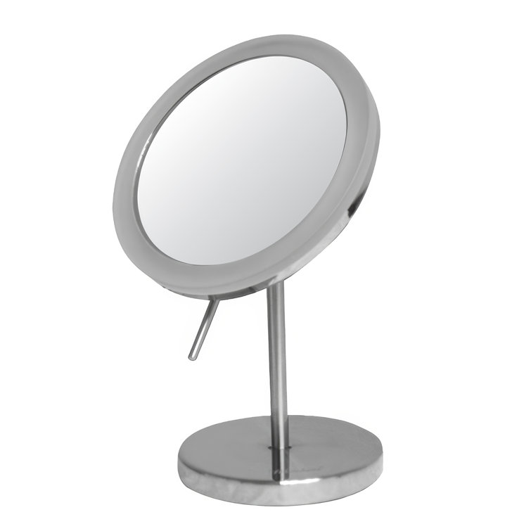 Whitehaus Collection Round Freestanding Led 5X Magnified Mirror | Wayfair