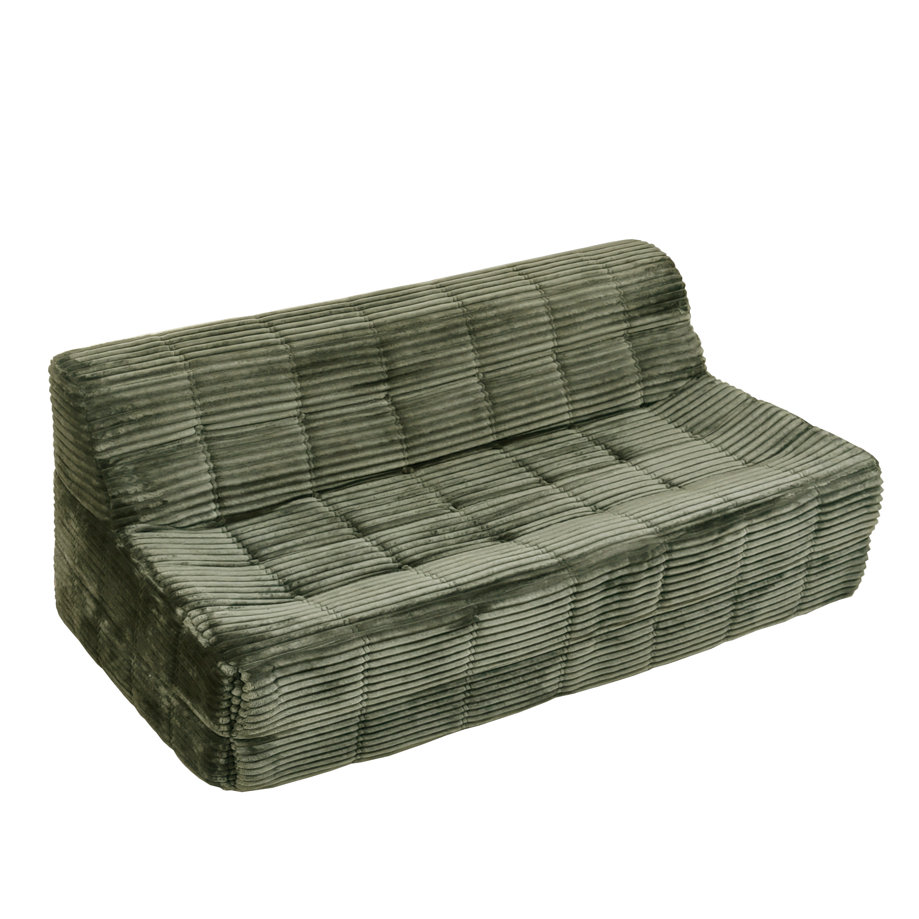 George Oliver Loveseat, Mid Century Armless Twin Size Floor Sofa, Soft ...