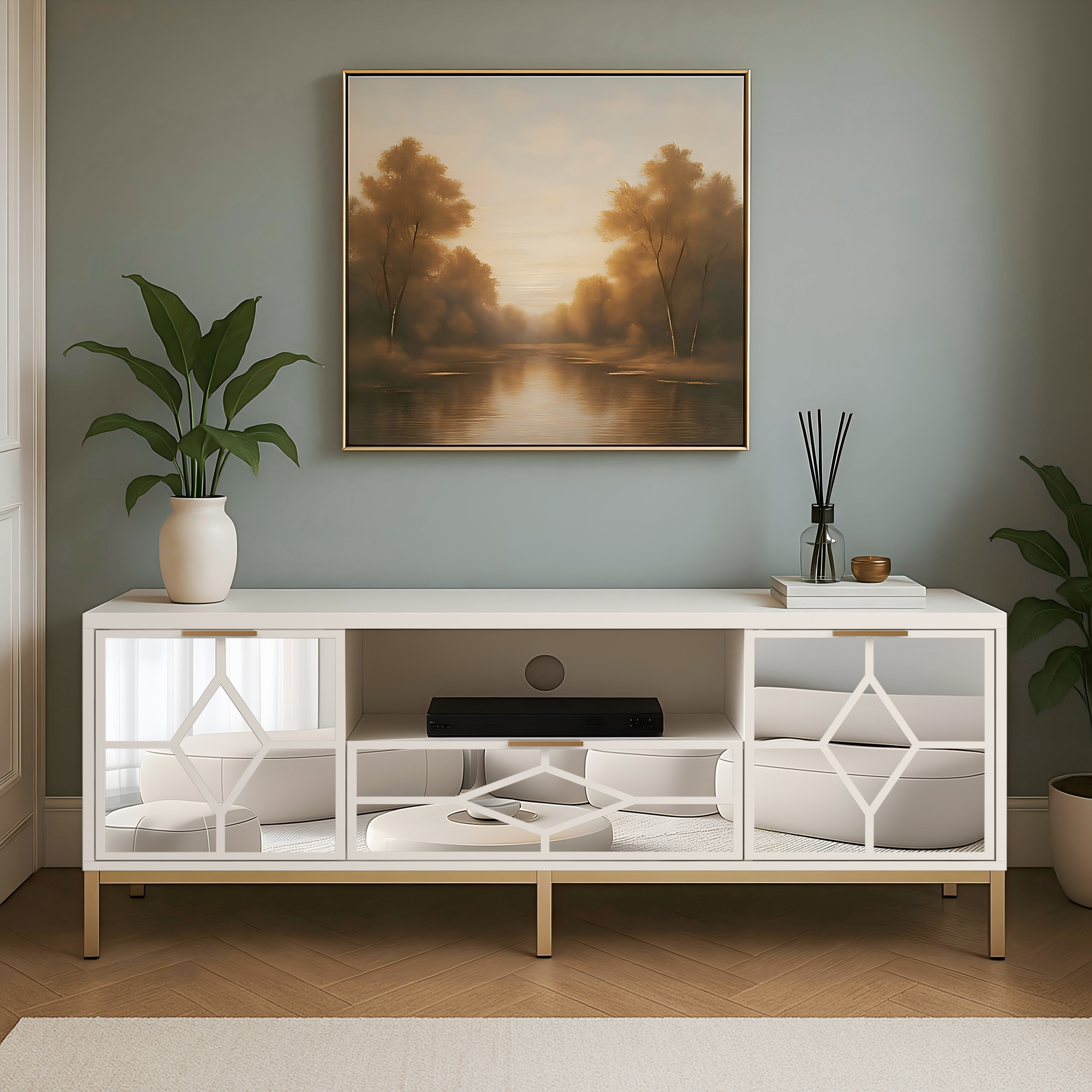 Mercer41 Amla 60" Modern Media Console | Wayfair