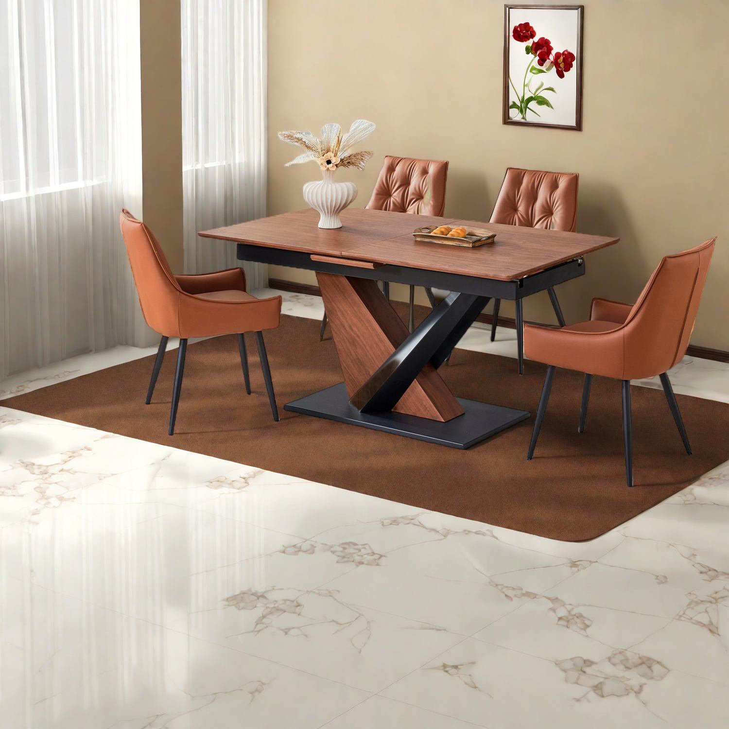 Wrought Studio™ Modern Space-saving Dining Table Sets, Mdf Wood & Faux ...