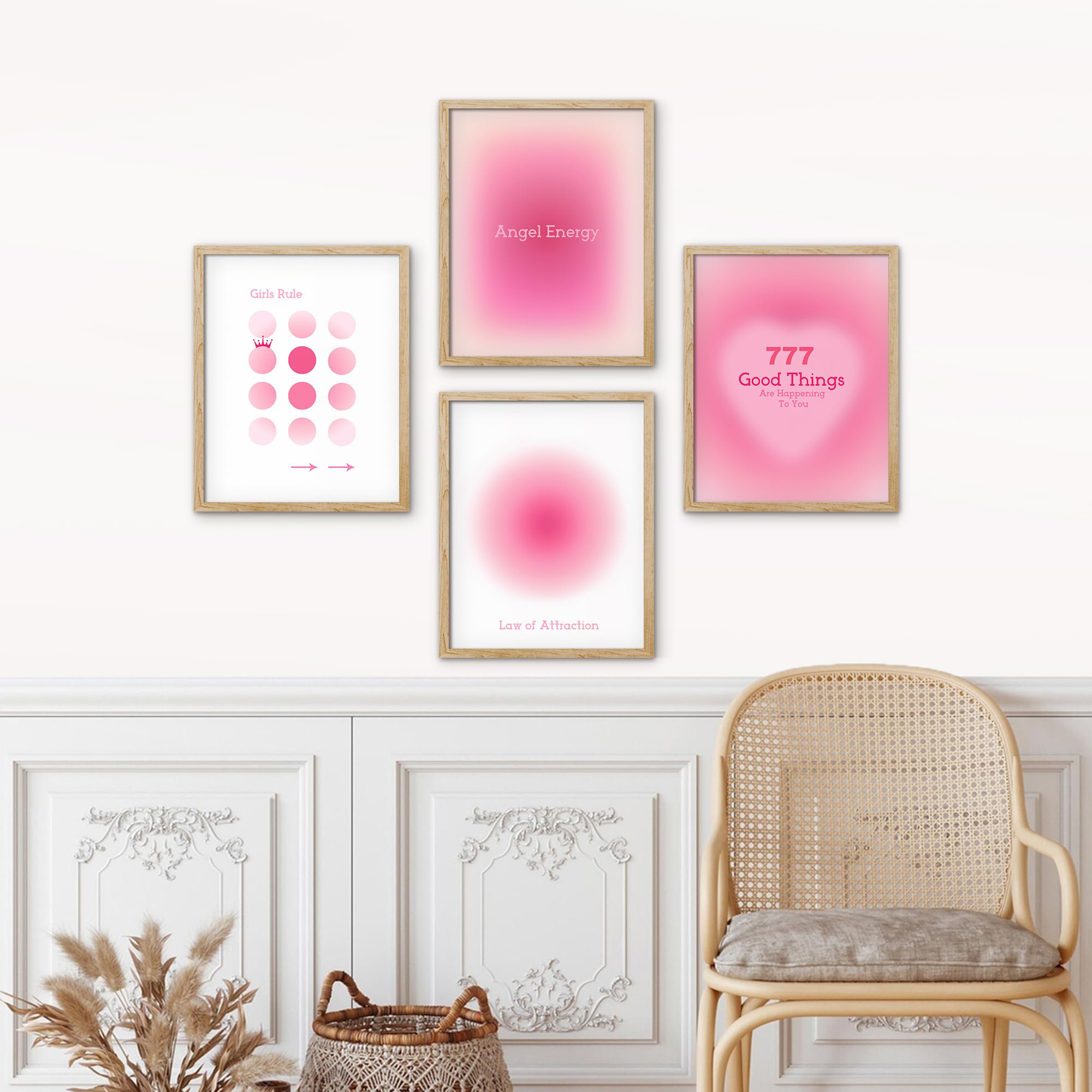 SIGNLEADER Angel Numbers Aura Motto Valentine's Day Framed On Paper 4 ...