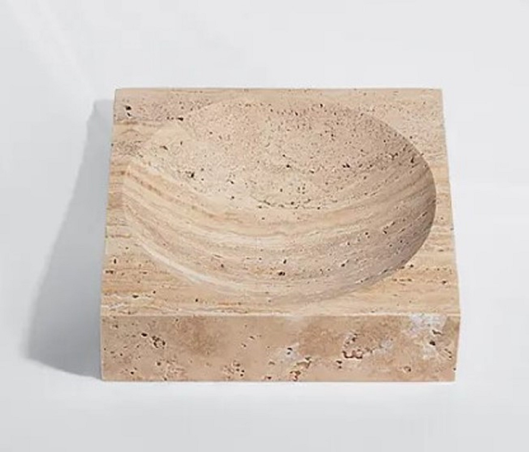 Joss & Main Travertine Small Square Bowl Cream | Wayfair