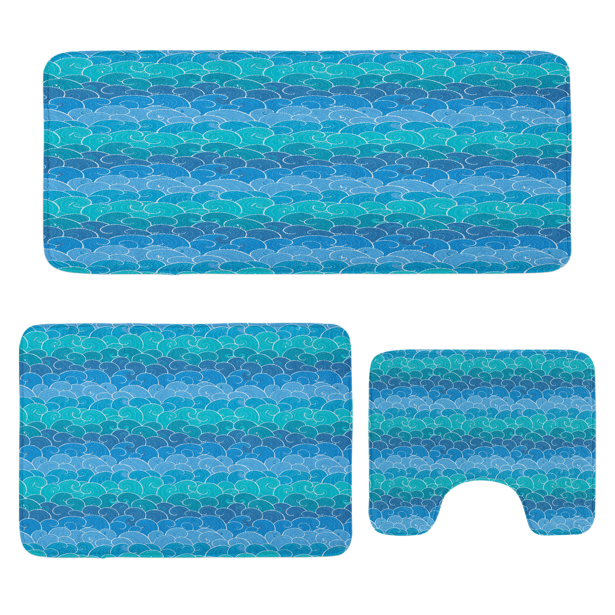 East Urban Home Ocean Bathroom Rug Set 3 Pieces U-Shape & Rectangle ...