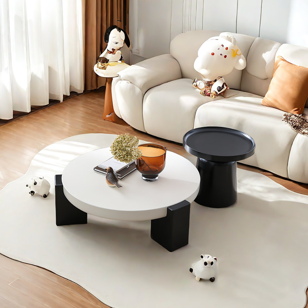 EXCEEB French retro style coffee table simple round | Wayfair