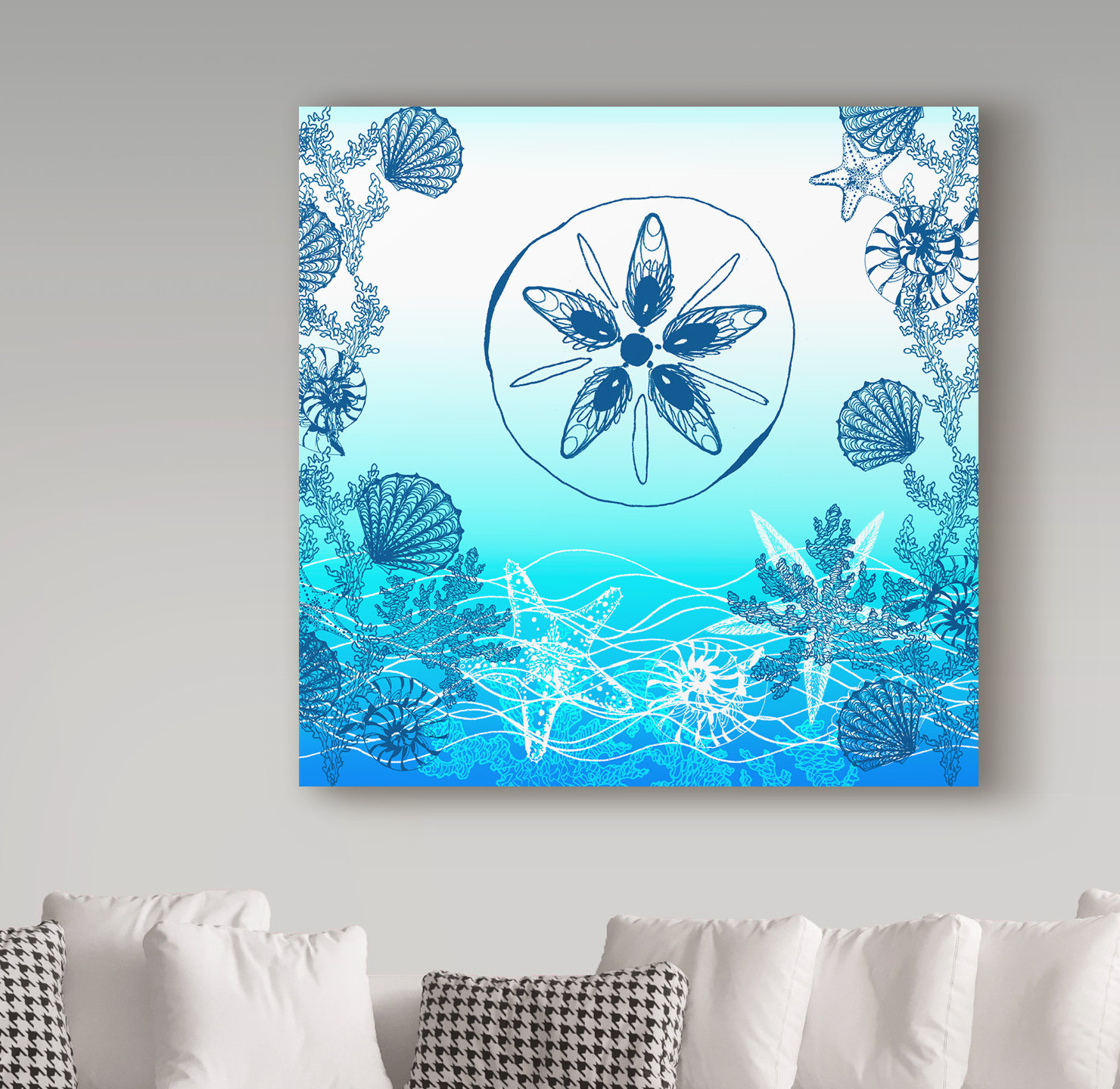 Highland Dunes Mattice Ocean Iv' Watercolor Painting Print on Wrapped ...