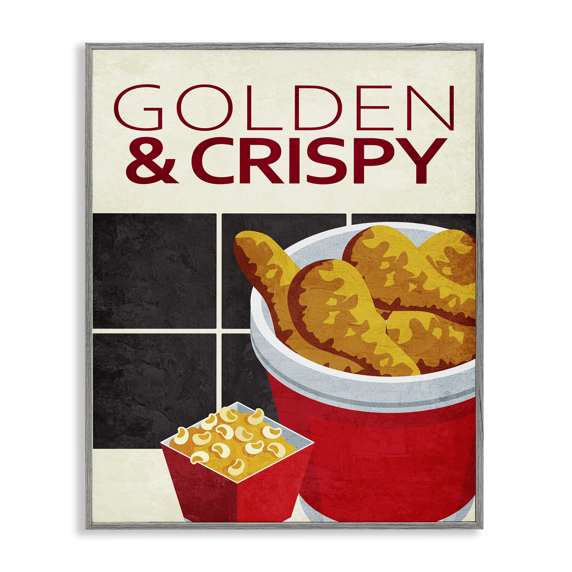 George Oliver Golden & Crispy Fried Food Framed Giclee, design by Kim ...