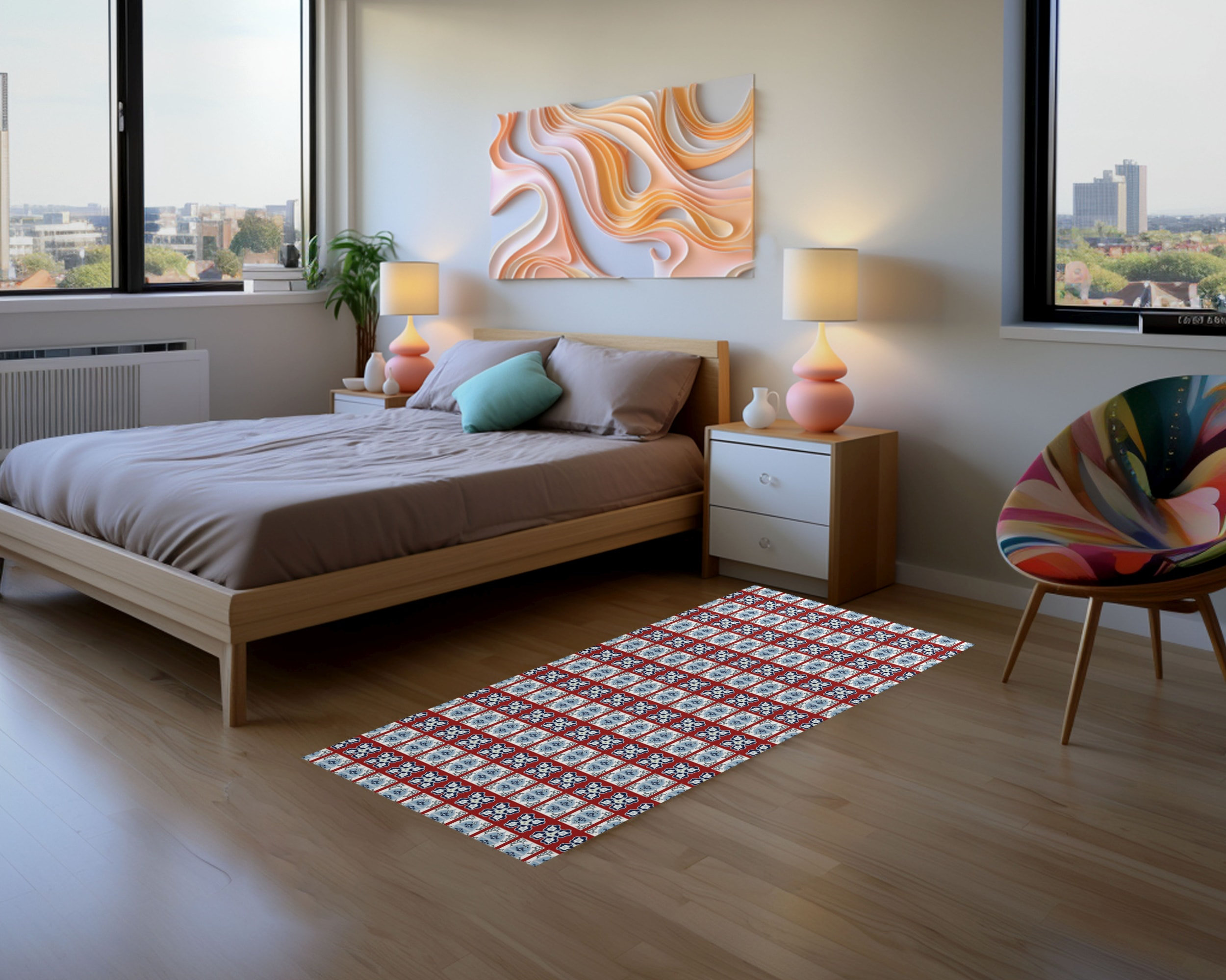 Bungalow Rose Red And Blue Saire Dornier Rug 118x79 - Wayfair Canada