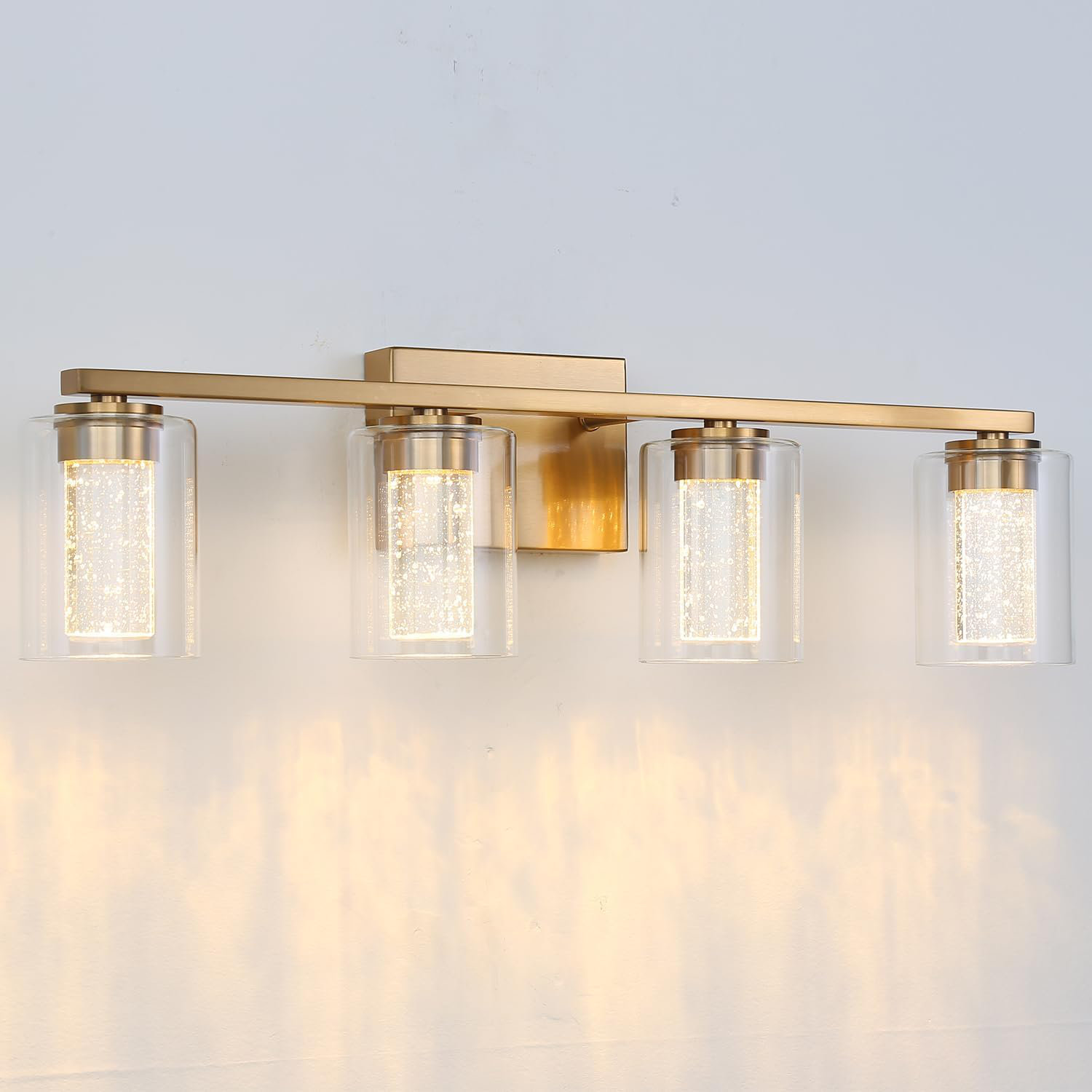 Everly Quinn Modern 4-Light Dimmable LED Bathroom Vanity Fixture With ...