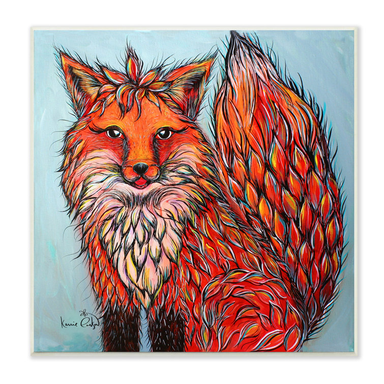 Stupell Industries Modern Red Fox Shaped Hair Tufts Vivid Wildlife Wall ...