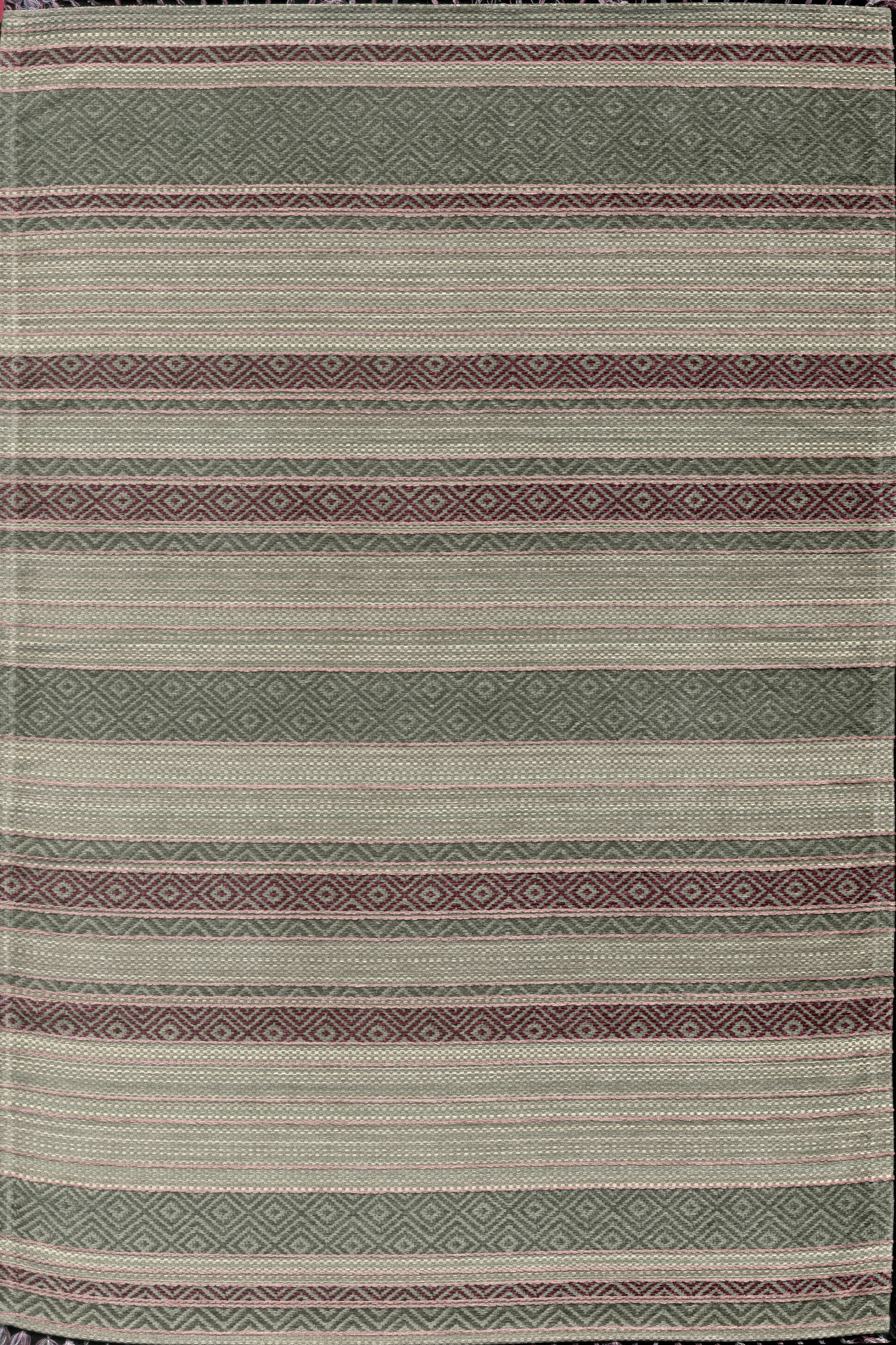 Union Rustic Multi-Colored Stripe Sectioned Ethnic Patterned Decorative ...