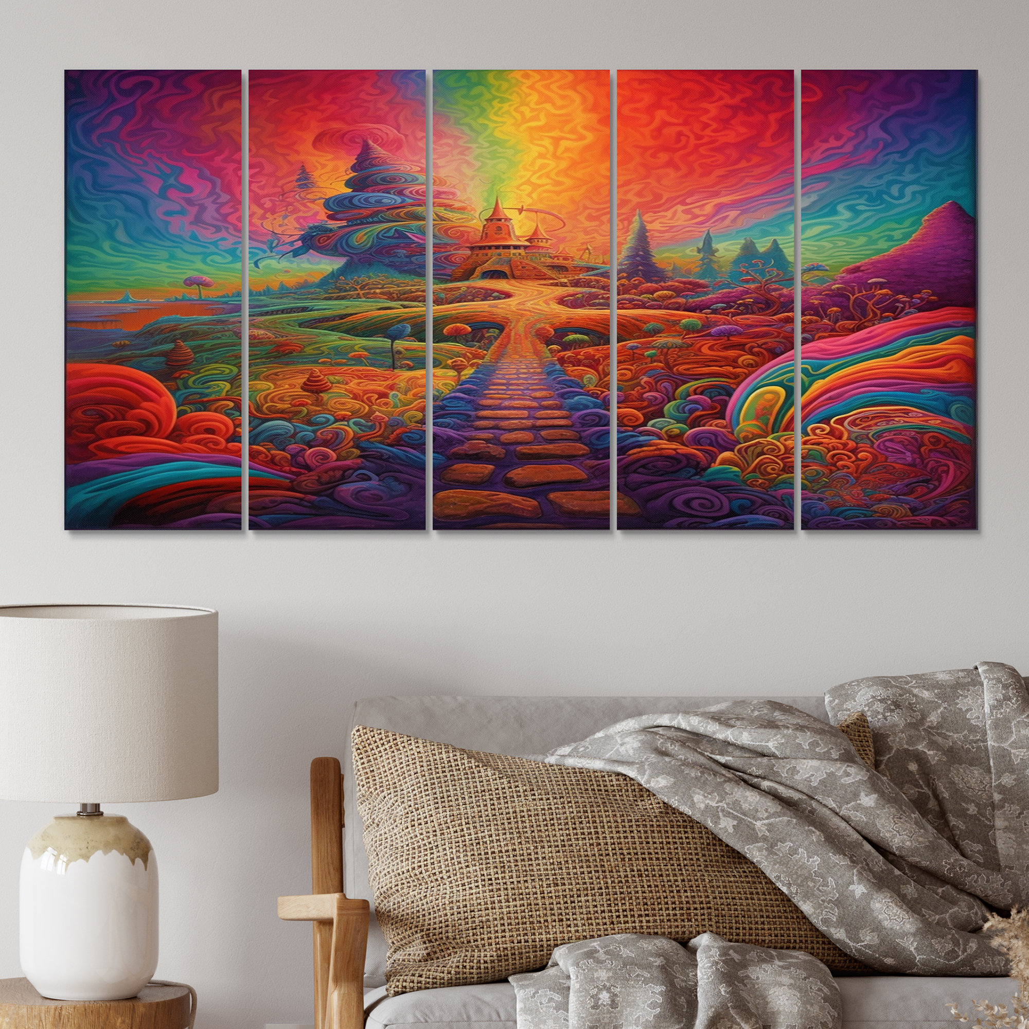 Wildon Home® The Obstacle Is Path Dreamy Rainbow Mountains I - Abstract ...
