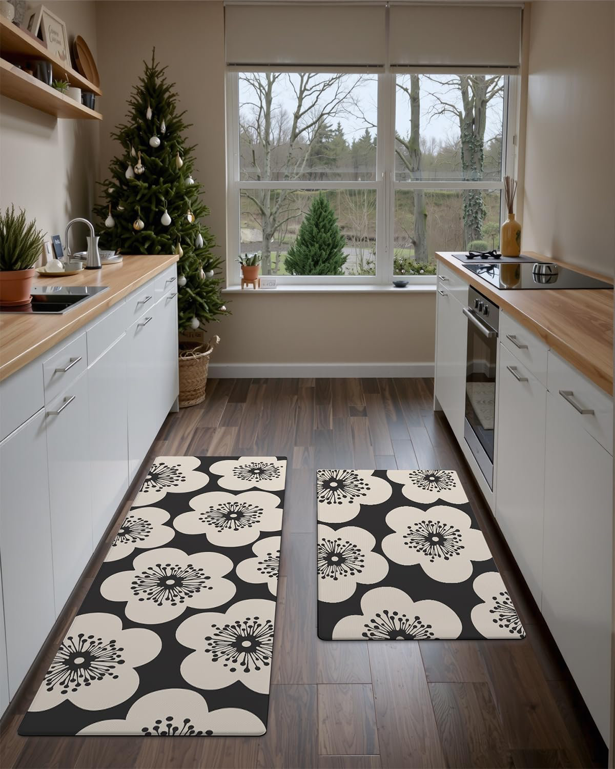 Red Barrel Studio® Floral Kitchen Rugs Sets of 2 | Wayfair