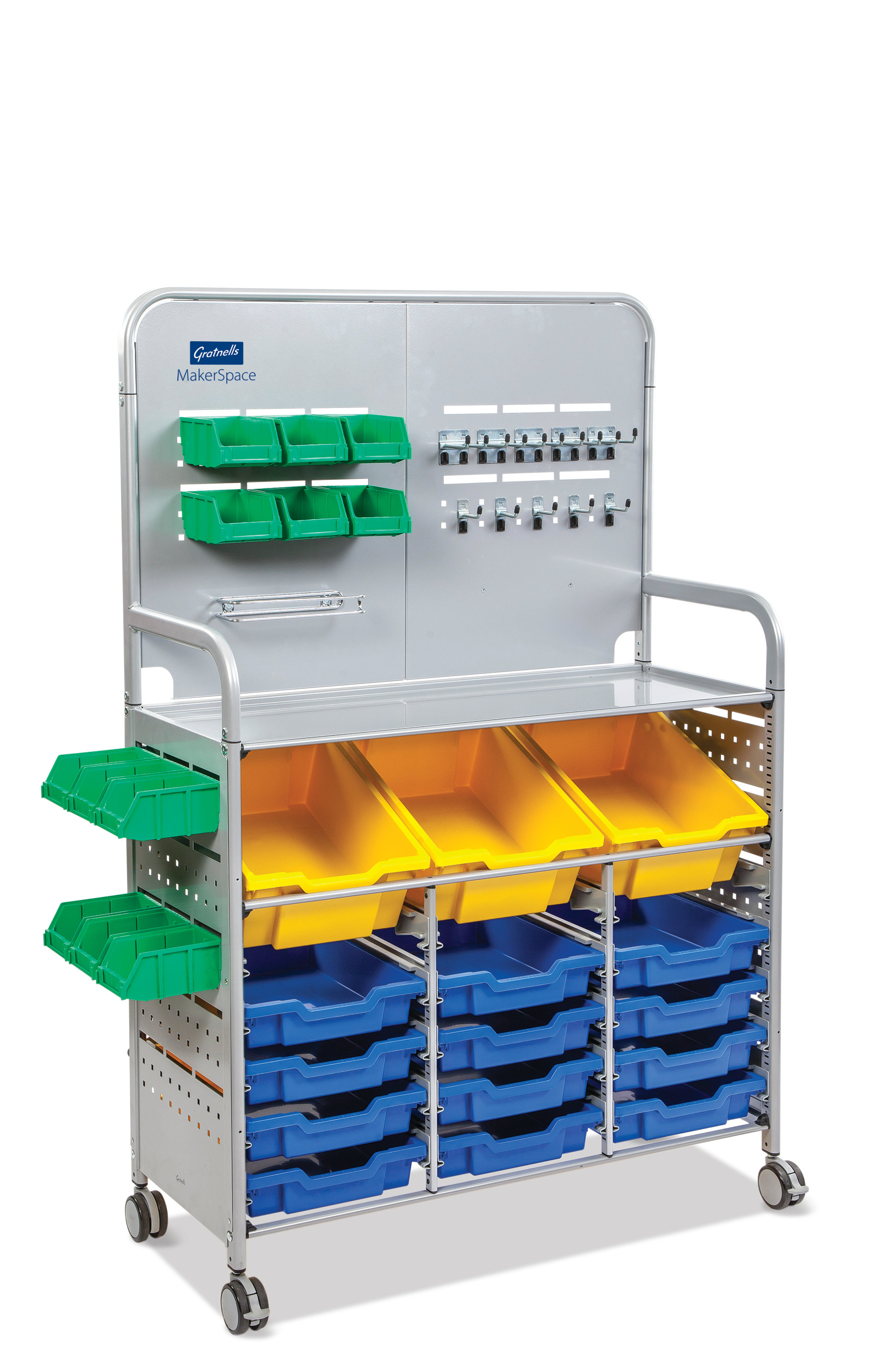 Gratnells Makerspace 15 Compartment Tote Tray Cart with Bins - Wayfair ...
