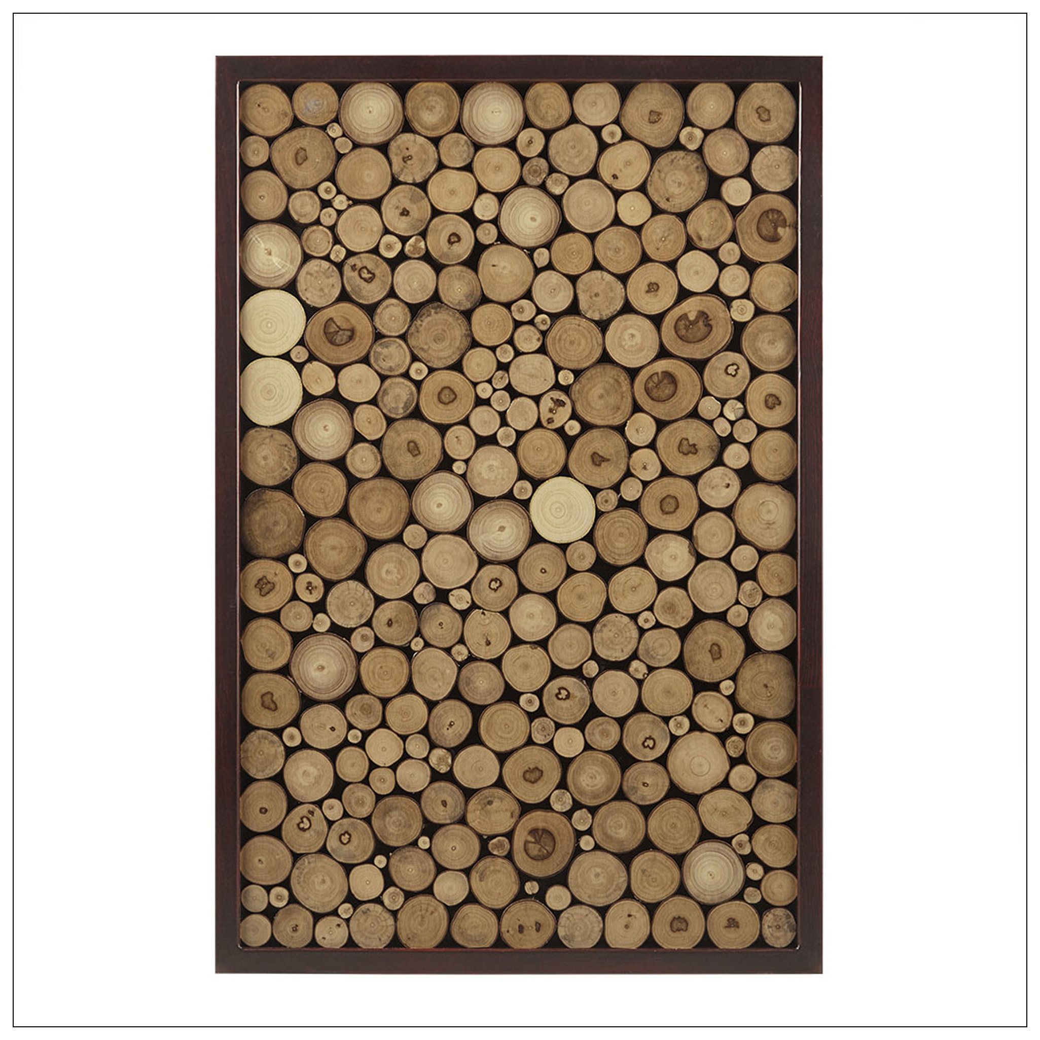 Dakota Fields Natural Wood Slice Mosaic Wall Decor | Wayfair