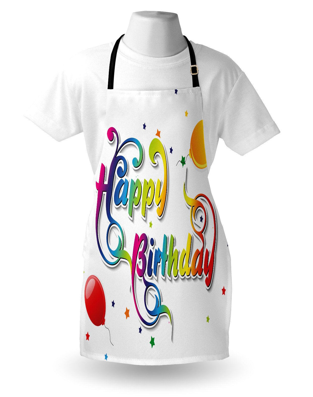 The Party Aisle™ Colorful Apron Unisex, Birthday Words Floral, Adult ...
