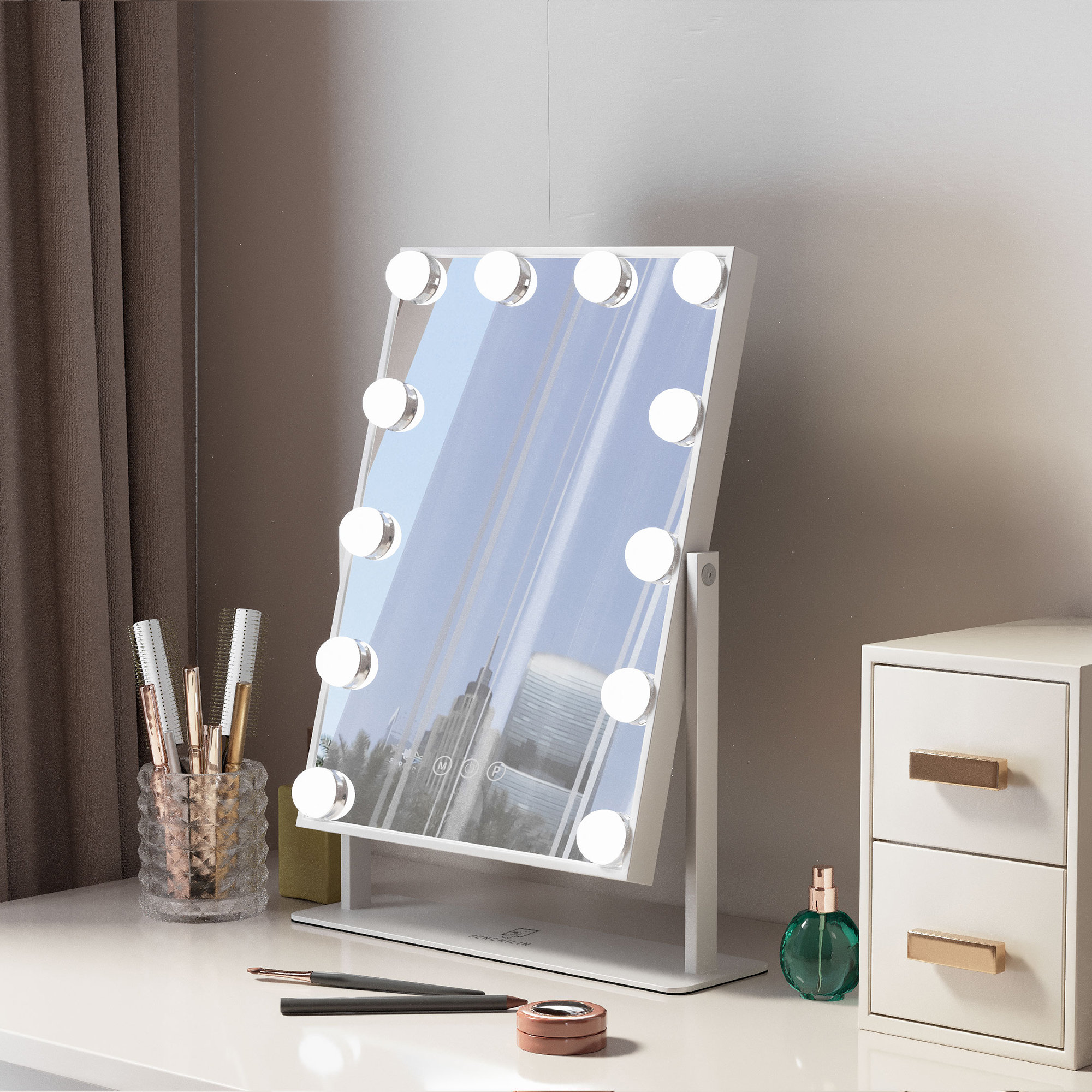 Ebern Designs Khiran Rectangle LED Metal Mirror & Reviews | Wayfair