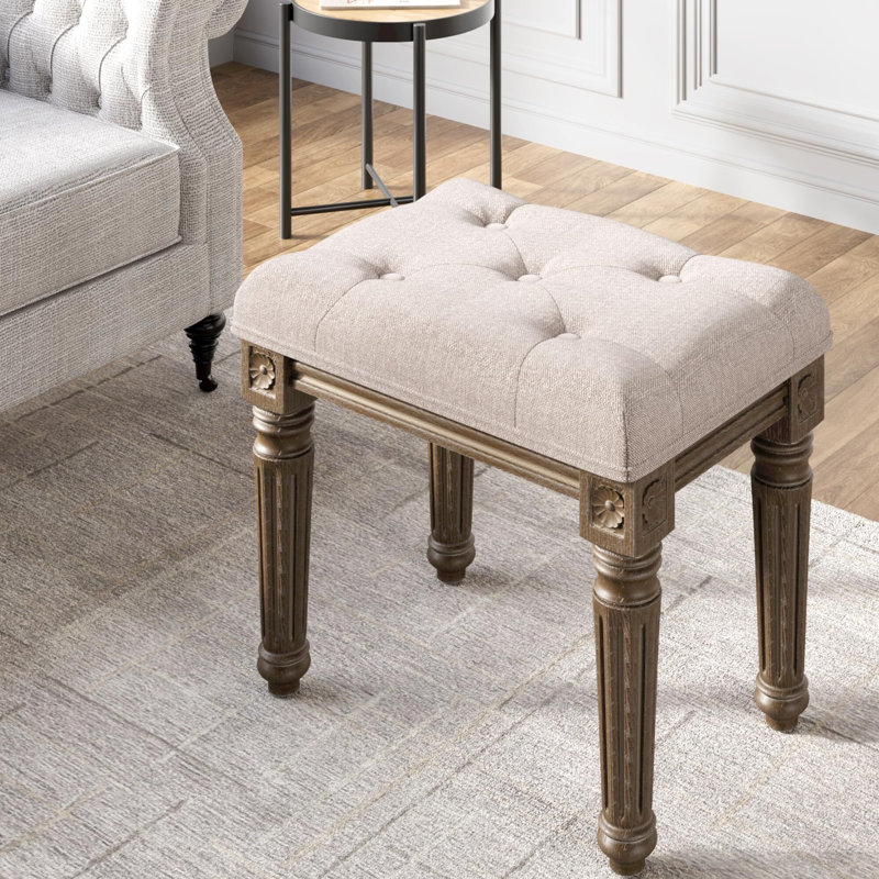 Ophelia & Co. Bornholm Solid Wood Accent Stool | Wayfair