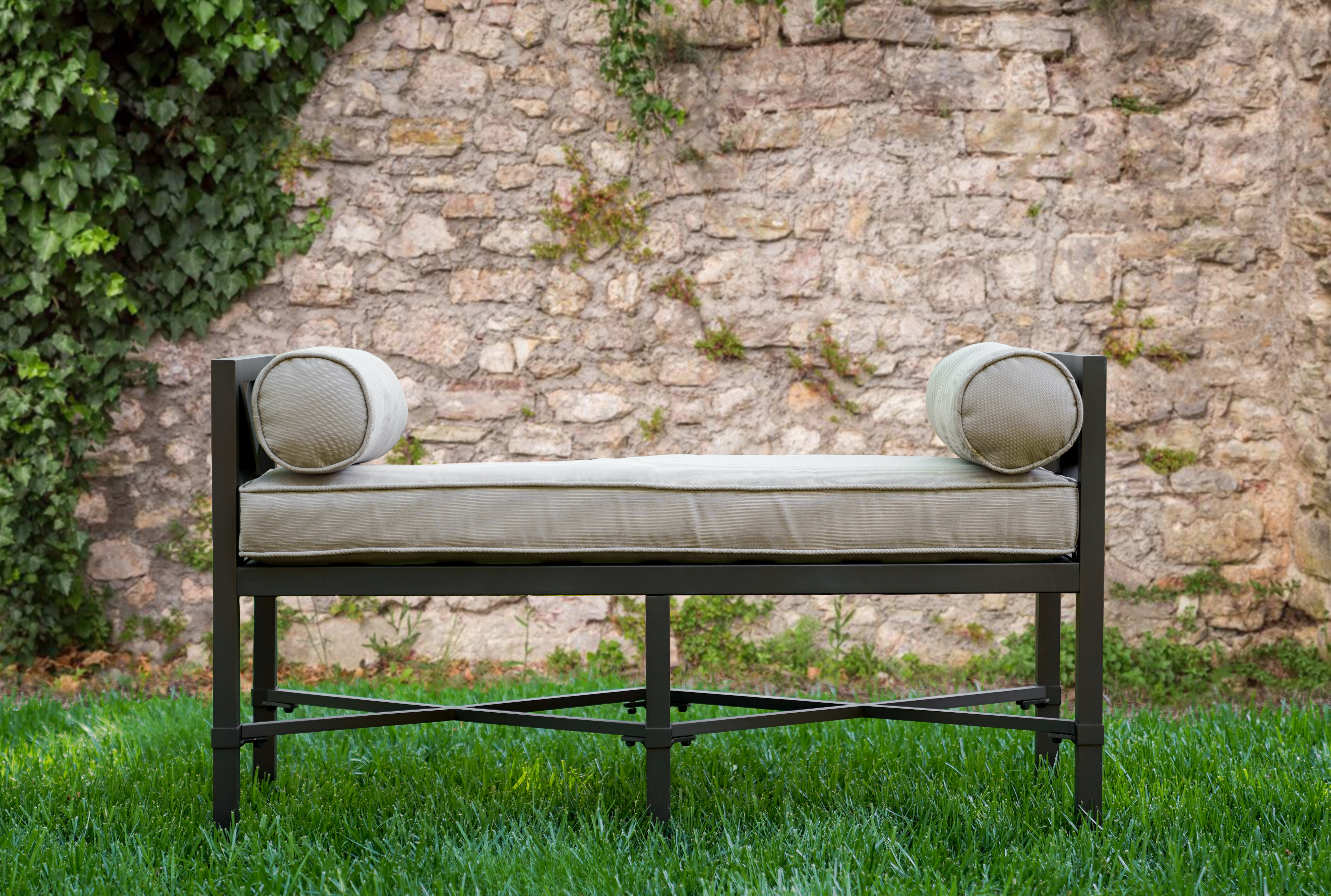 SE Brands Camden Outdoor Aluminum Garden Bench with Cushions & Reviews ...