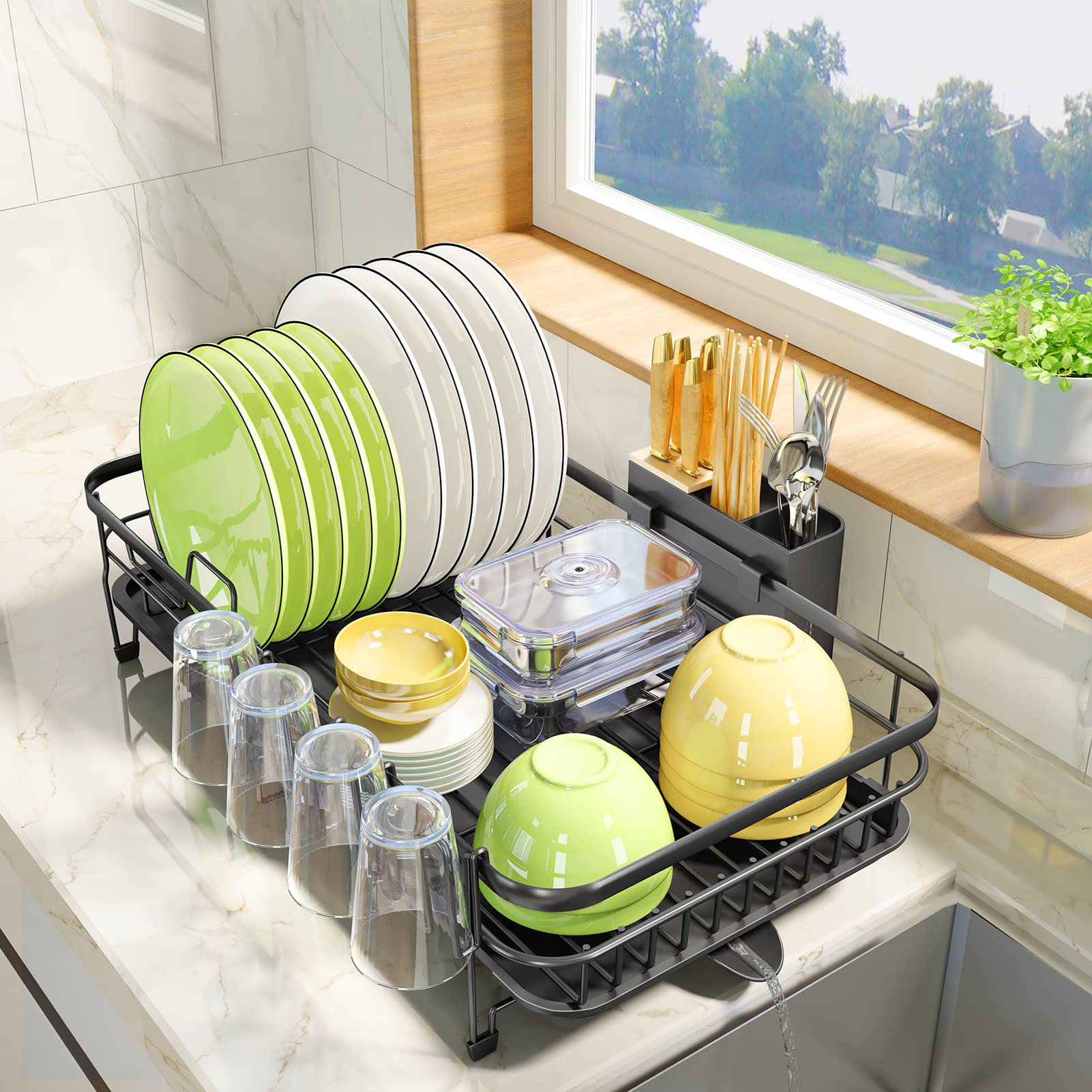 ColorLife Steel Dish Rack | Wayfair