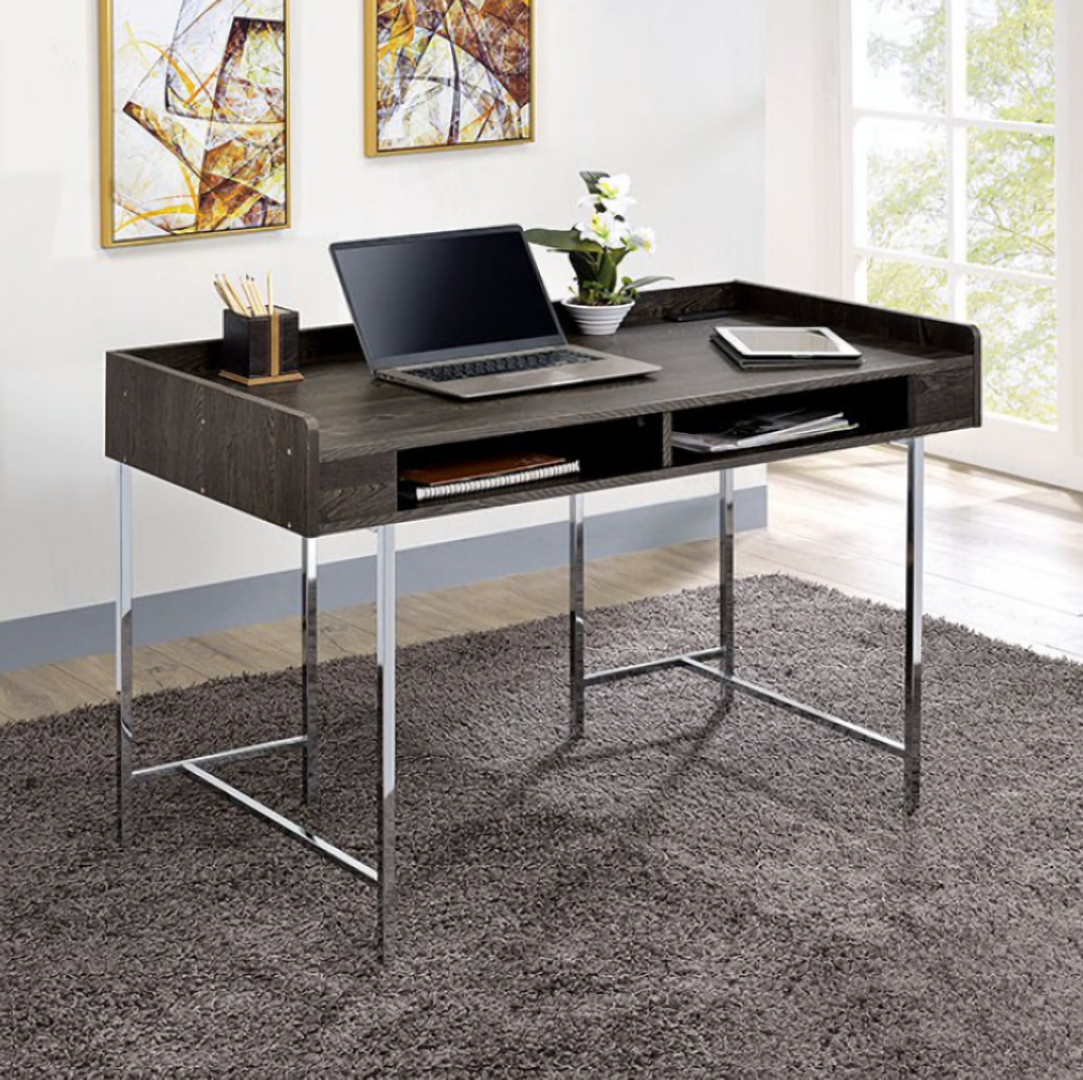 Cozzy Design Metal Base Writing Desk | Wayfair