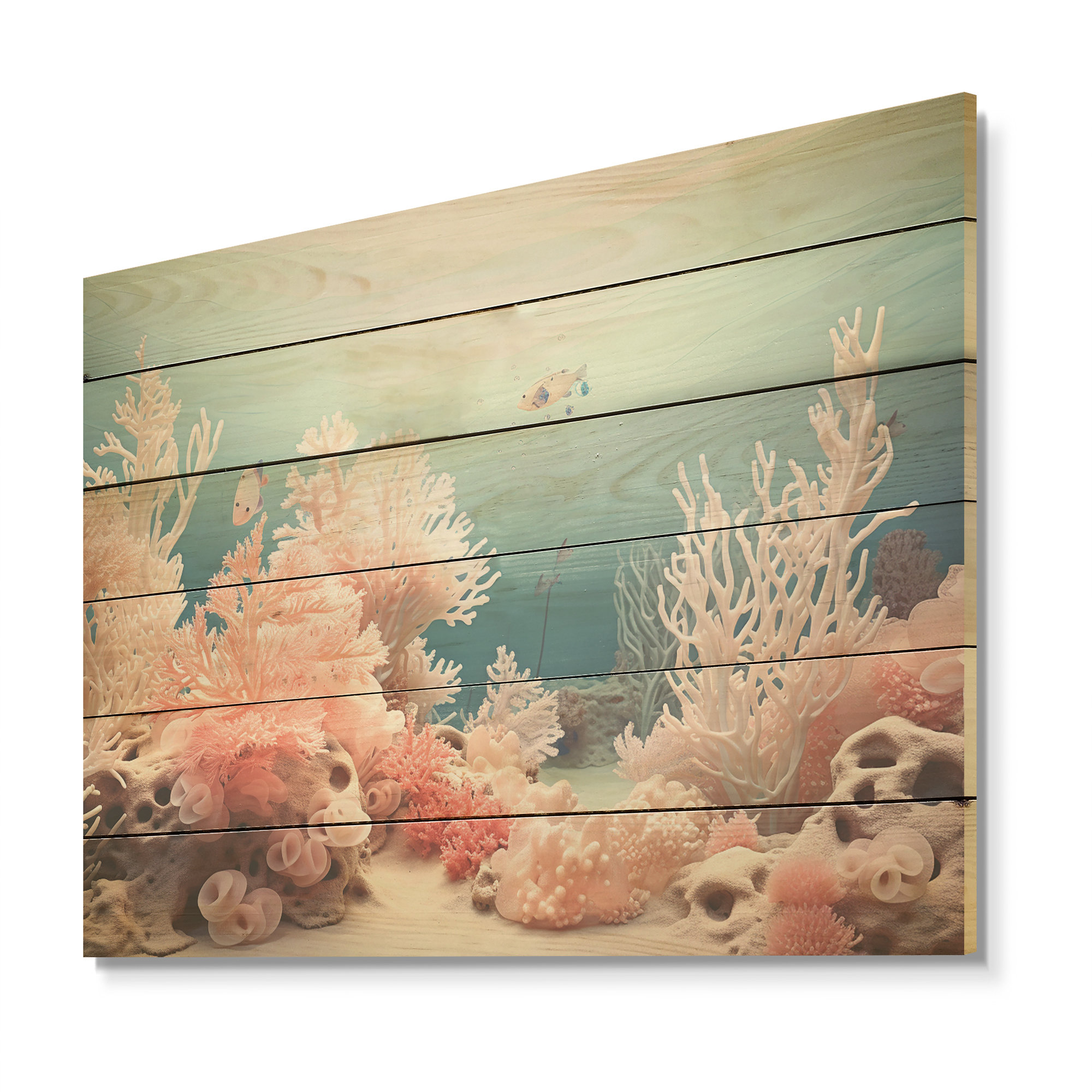 Beachcrest Home™ Coral Reef Pink And Blue Tranquility - Coastal Coral ...