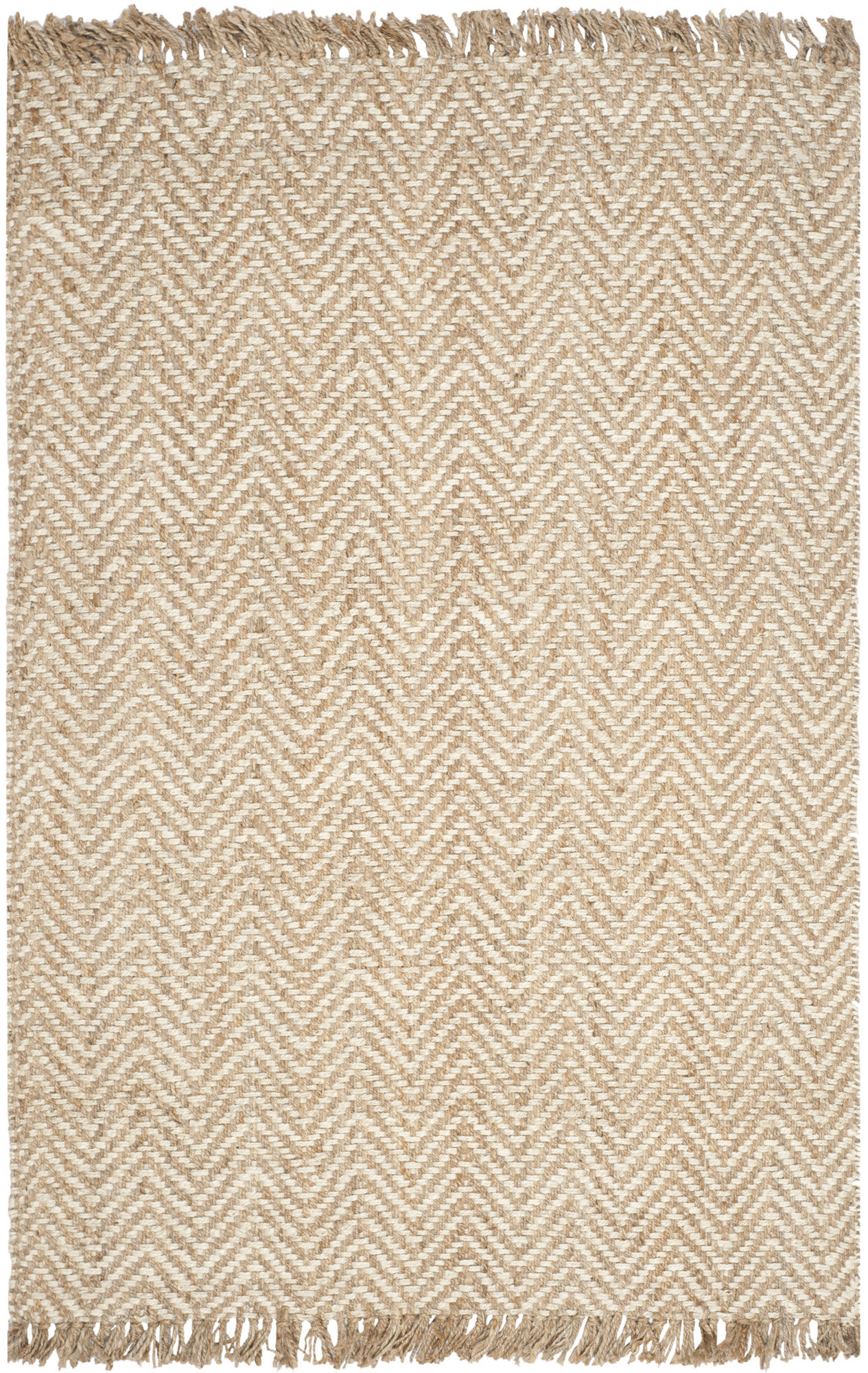 Ebern Designs Aerionna Natural Hand Woven Jute Chevron Rug & Reviews ...