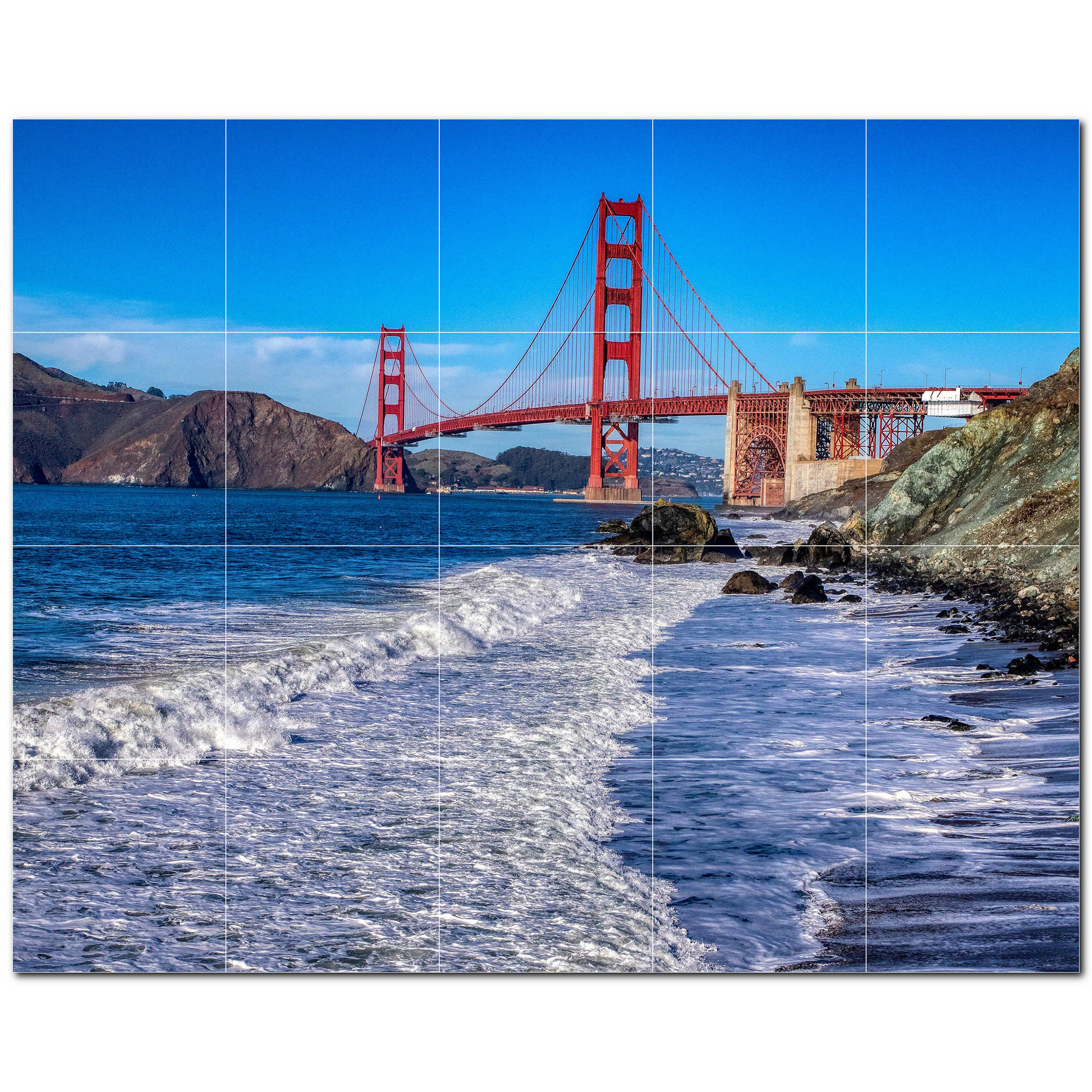 Picture-Tiles.com 40" x 32" Ceramic Bridge Photo Decorative Mural Tile ...