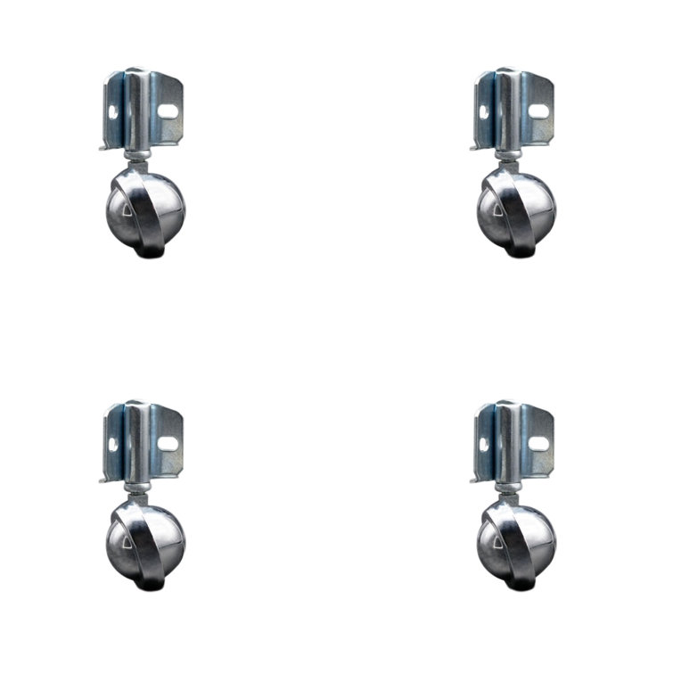 Service Caster 2 Inch Bright Chrome Metal Ball Caster – Corner Mount ...