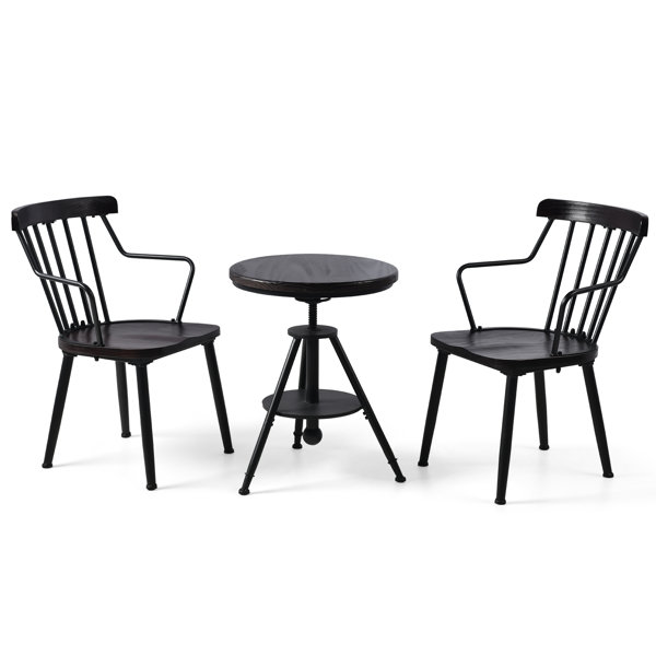 Williston Forge Jaivan 3 - Piece Solid Wood Top Pedestal Dining Set ...