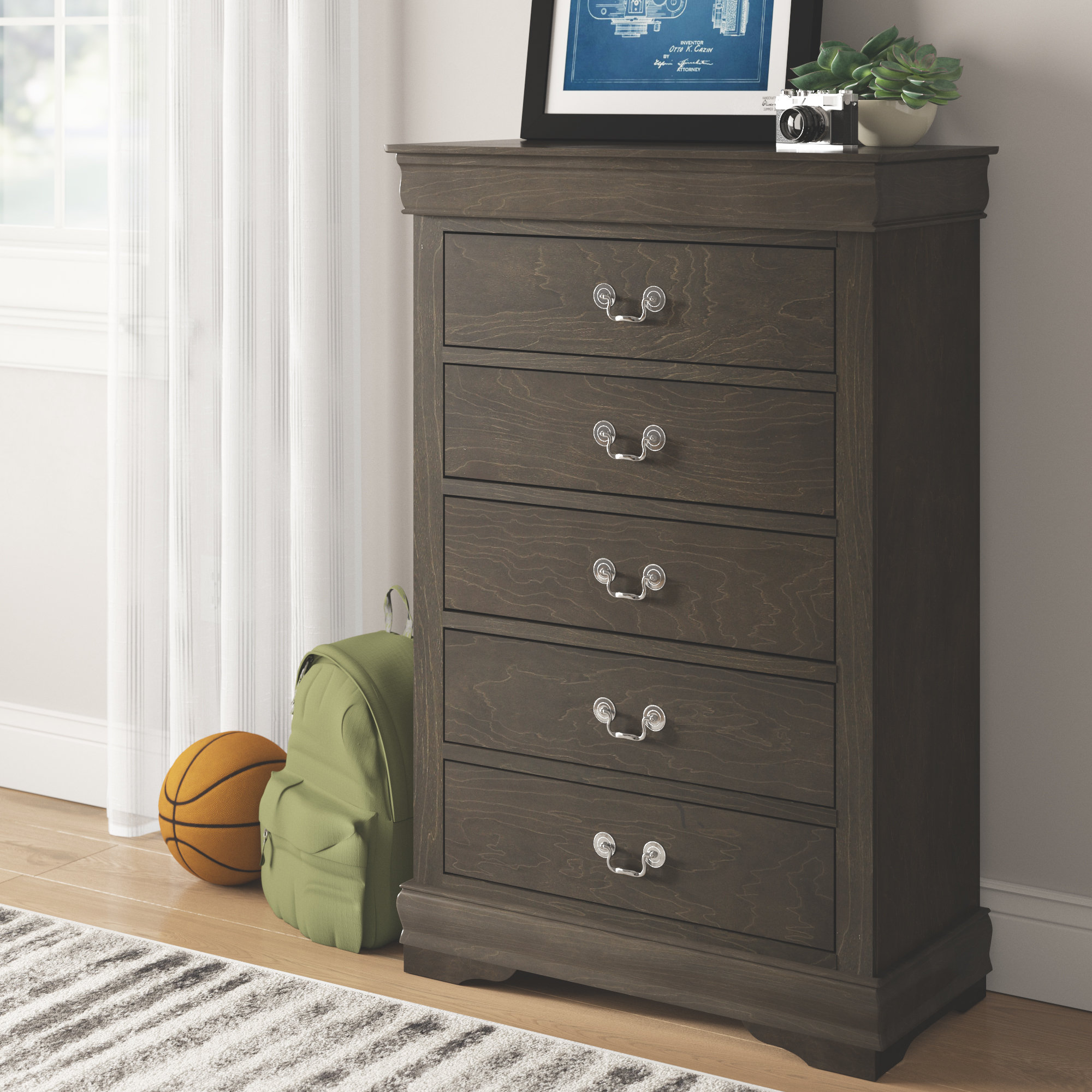 Grovelane Louis Philippe Transitional 5-Drawer Rectangular Chest ...