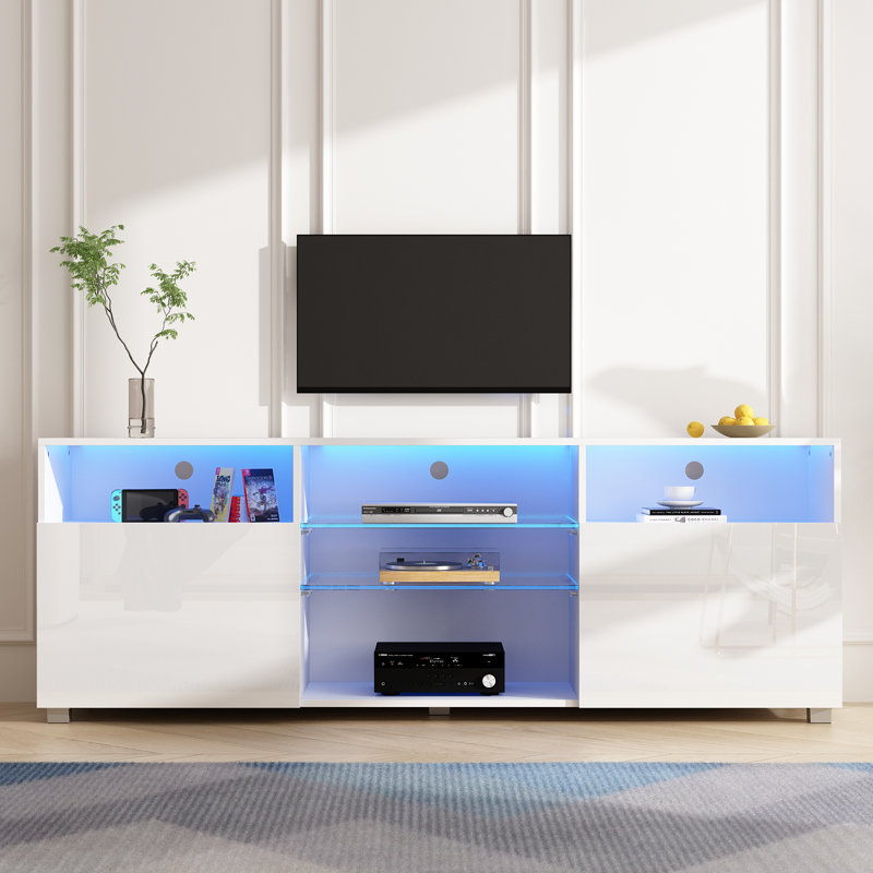 Orren Ellis LED TV Stand, Modern TV Stand With LED Lights And High ...