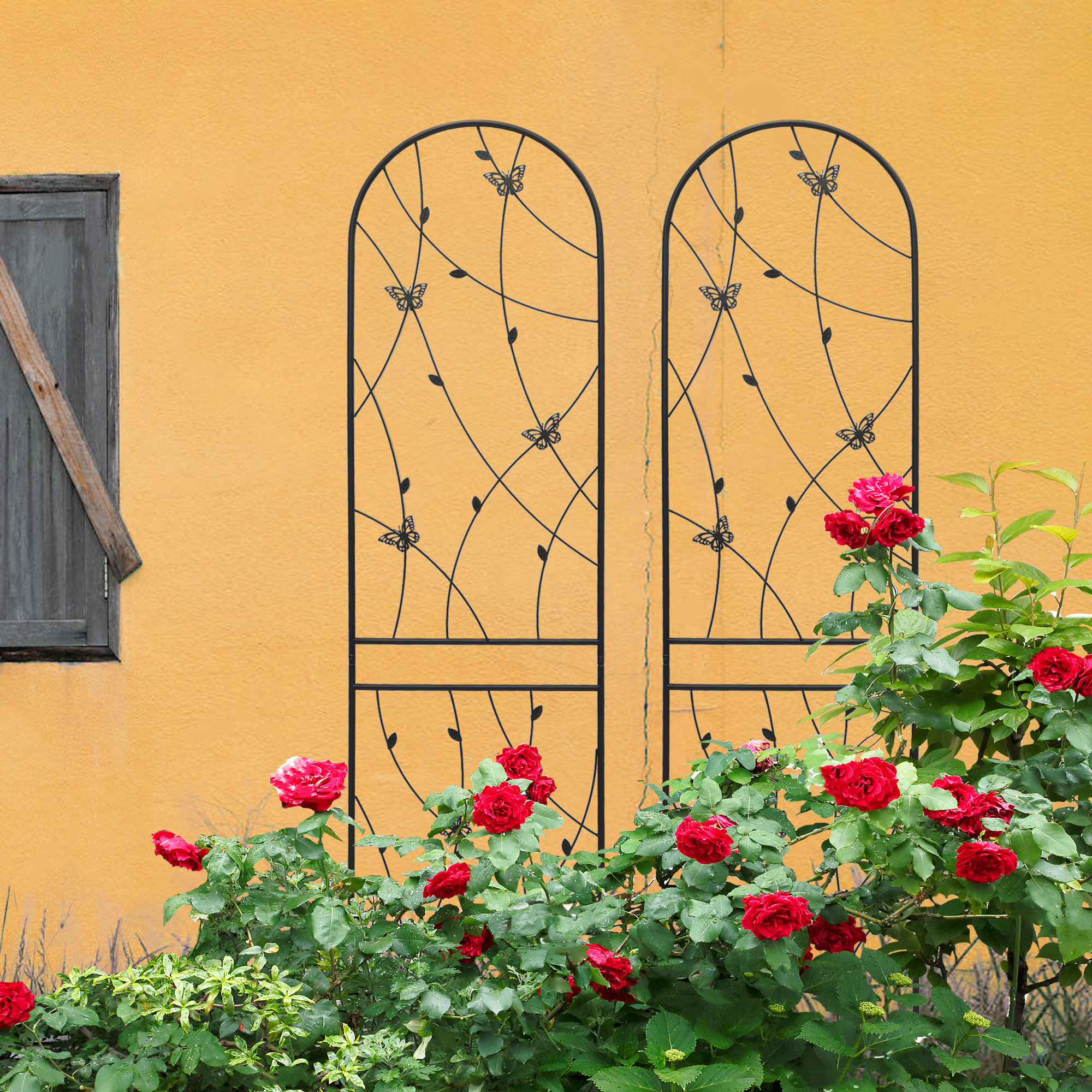 August Grove® Outdoor Metal Trellises, Freestanding Tall Trellis for ...