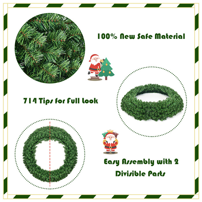 The Holiday Aisle® Faux Lighted 48'' Wreath & Reviews | Wayfair