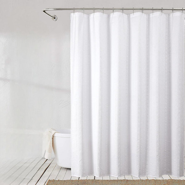 Latitude Run® Moga White Extra Long Shower Curtain 72 X 84, 3D Embossed ...