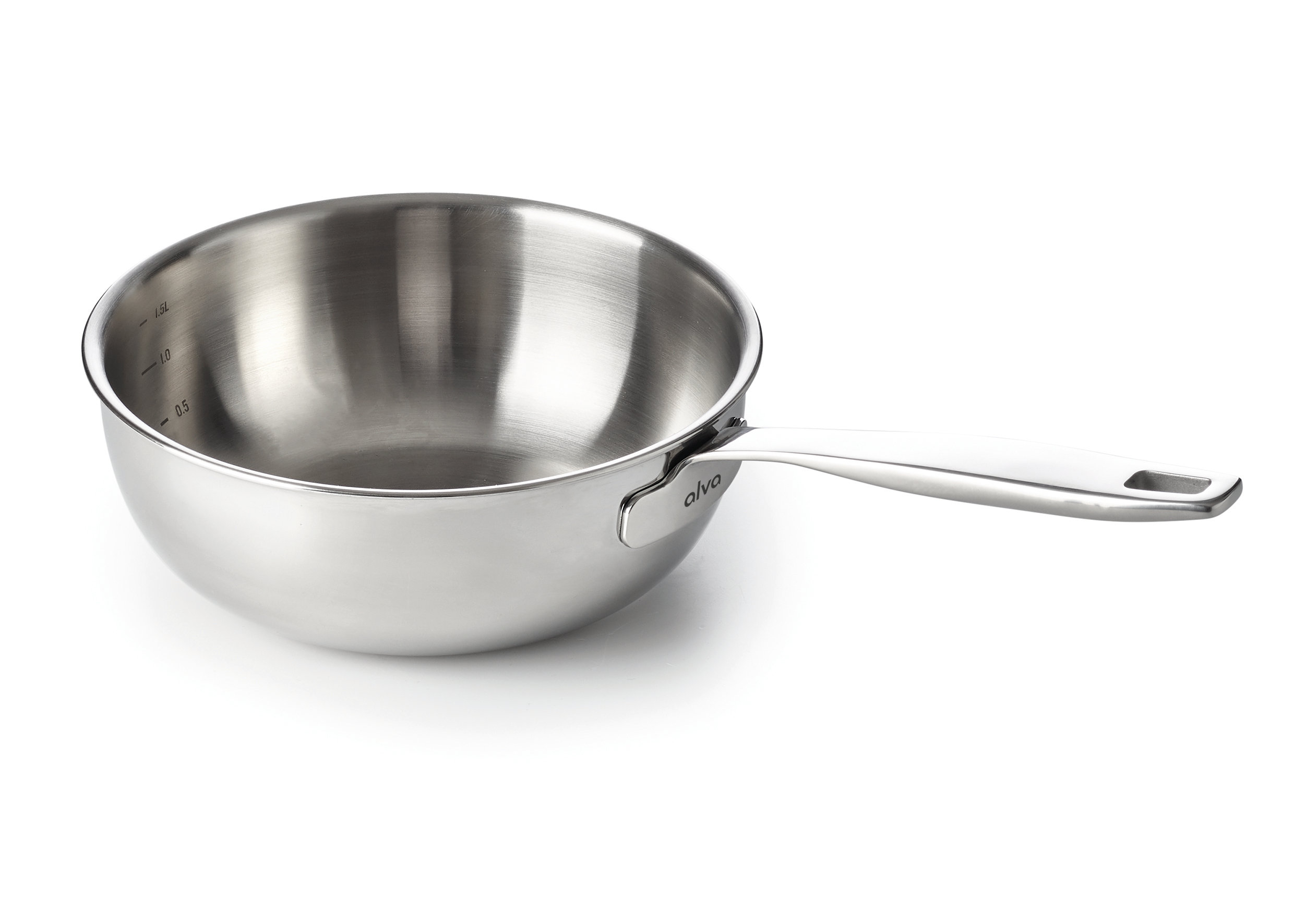 Alva Maestro 5-Ply Stainless Steel Saucier Pan Lasered Measurement ...