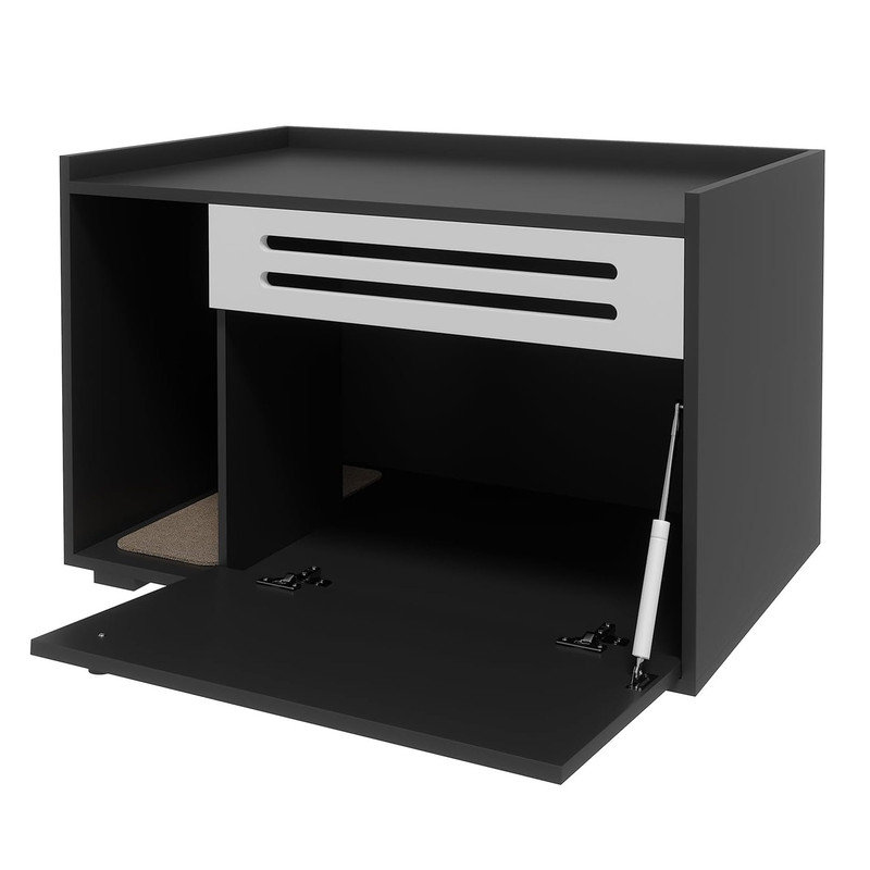 Ebern Designs Cat Litter Box Enclosure with Ventilated Panel Hidden ...