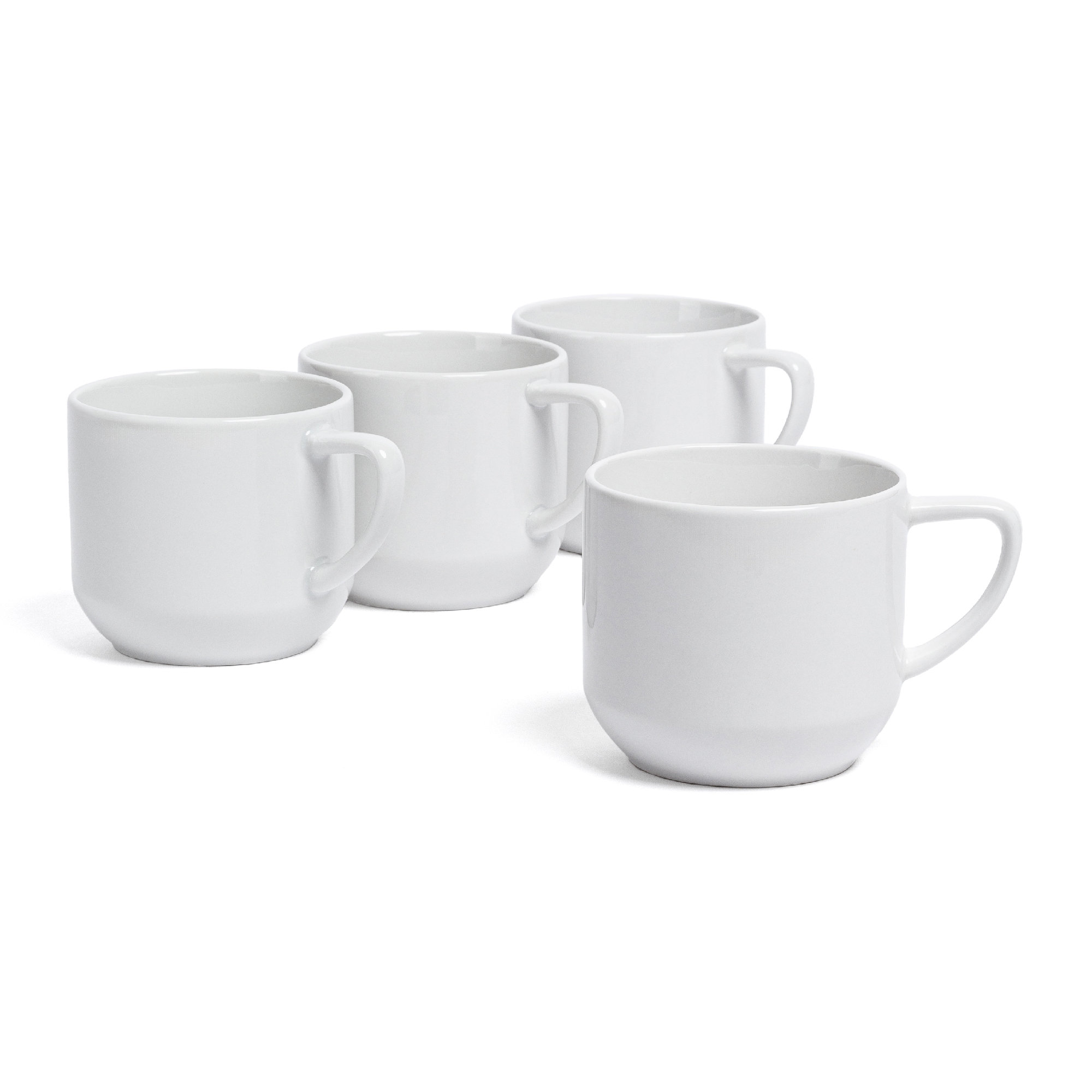 over&back Coupe 14oz Glossy White Hand-Finished Porcelain Mugs ...