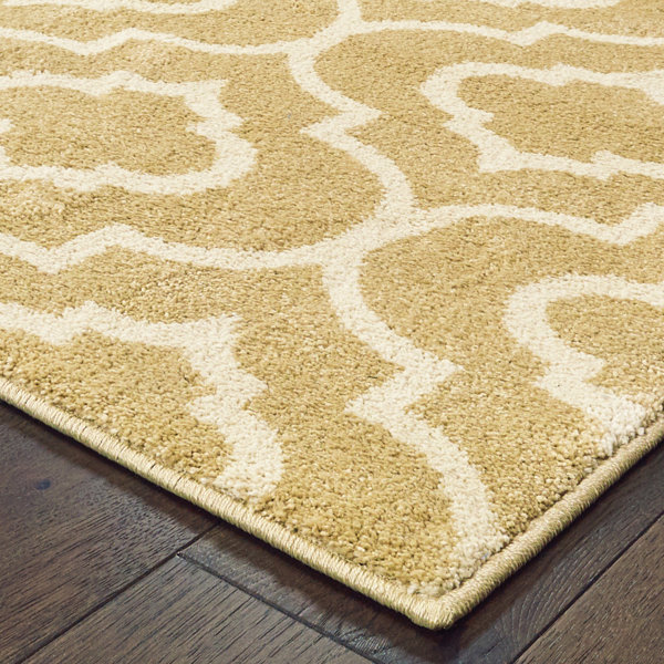 Mercer41 Tindley Geometric Gold/Ivory Rug | Wayfair
