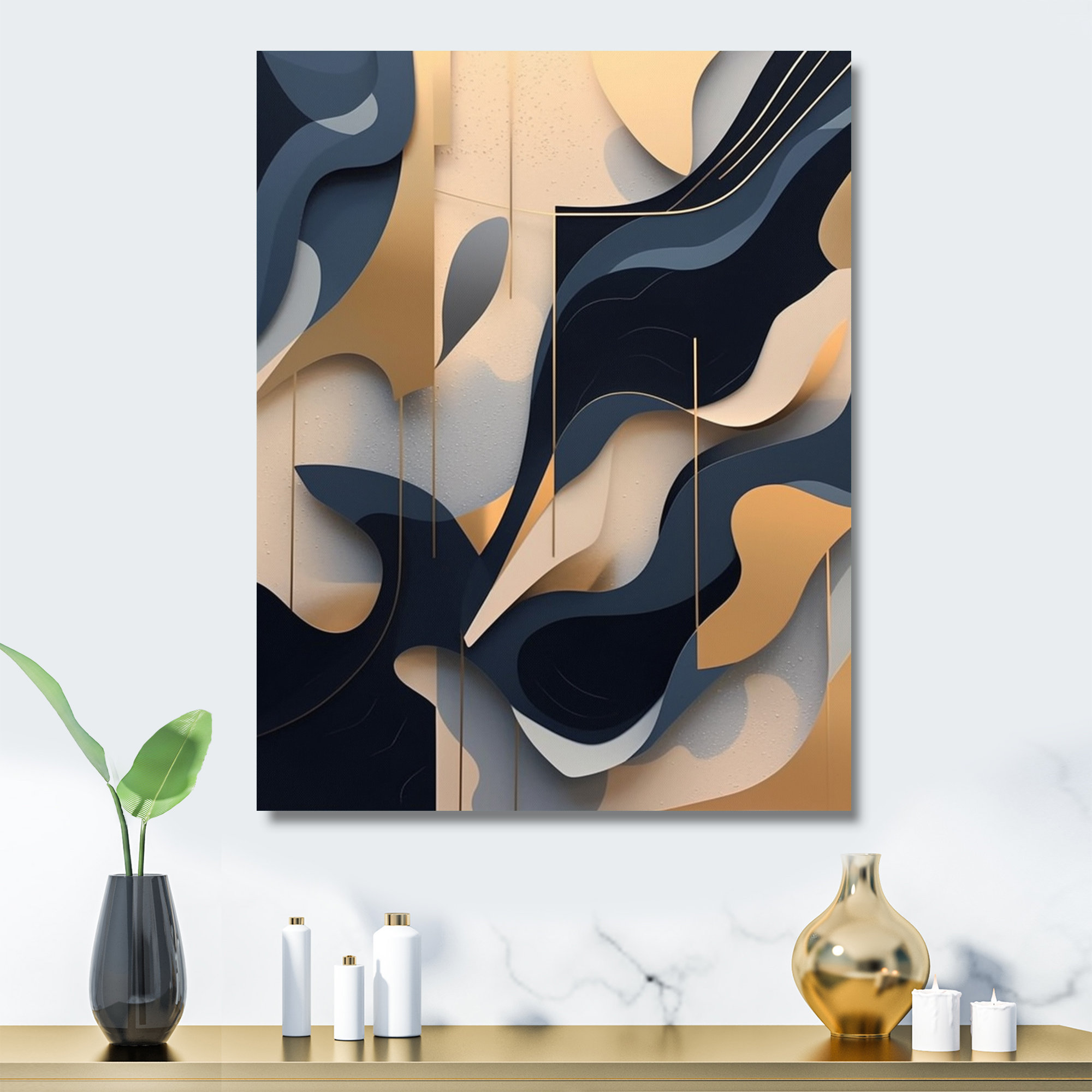 Ivy Bronx Geometric Kaleidoscope - Abstract Shapes Metal Wall Art ...