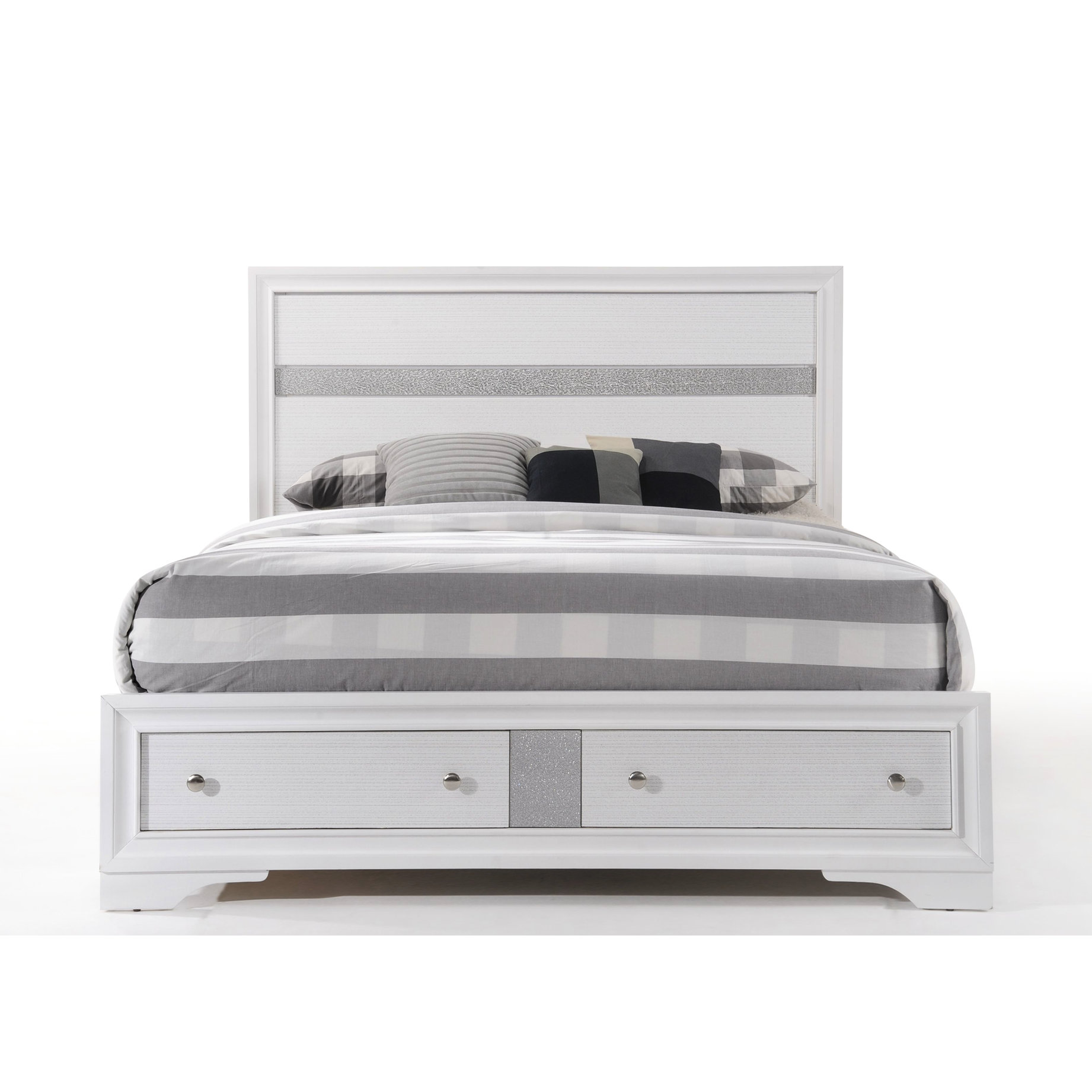 House of Hampton® White Storage Bed With Low Profile Design Solution, 5 ...