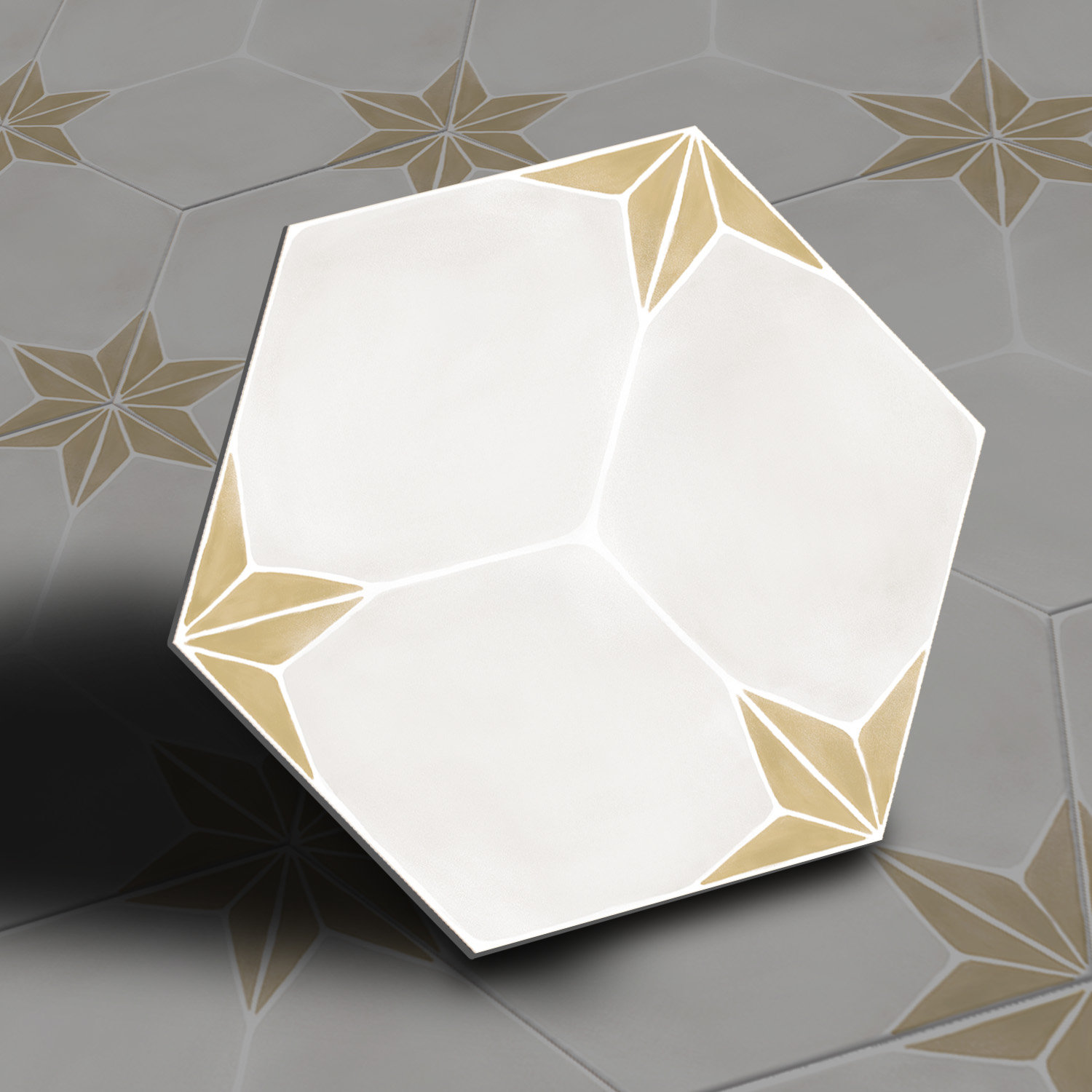 Red Barrel Studio® Hexagon Cotto Handdrawn Traditional Star Peel ...