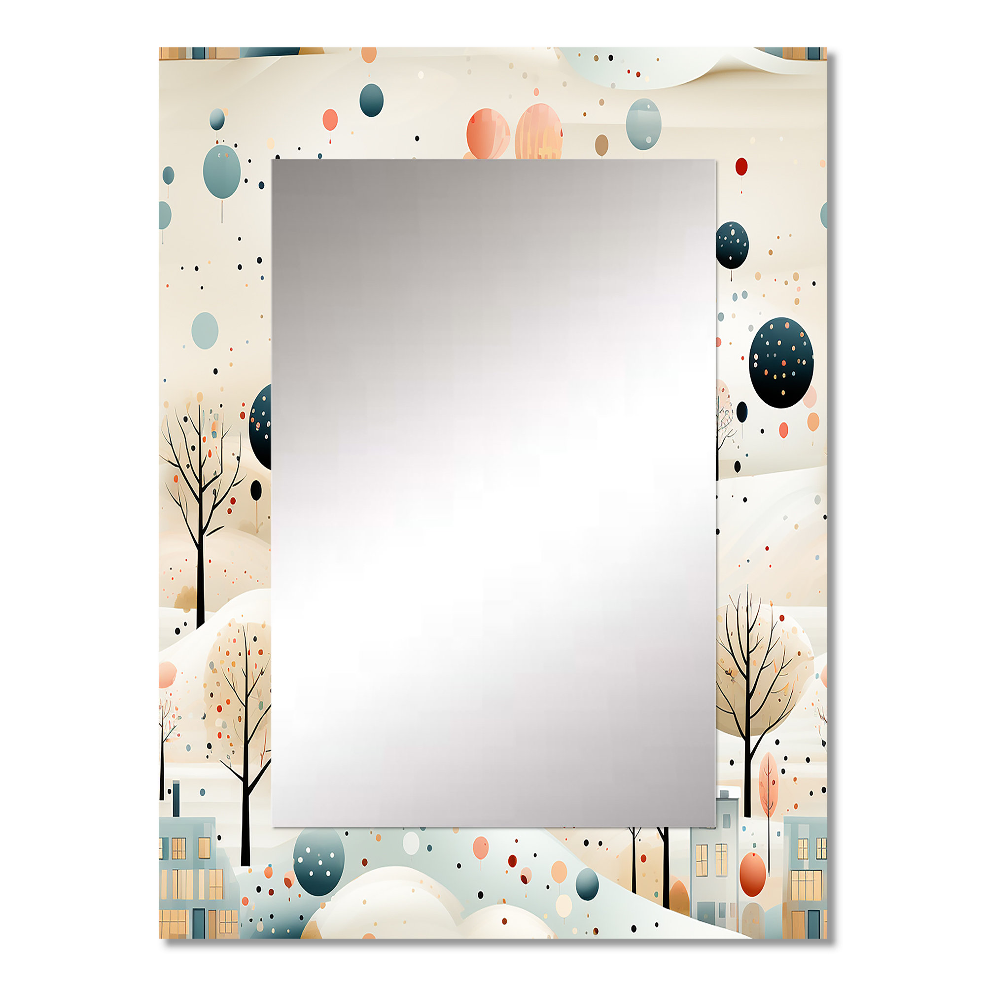 Dakota Fields Grey And Blue Poka Dot Retro Landscape - Polka Dots ...