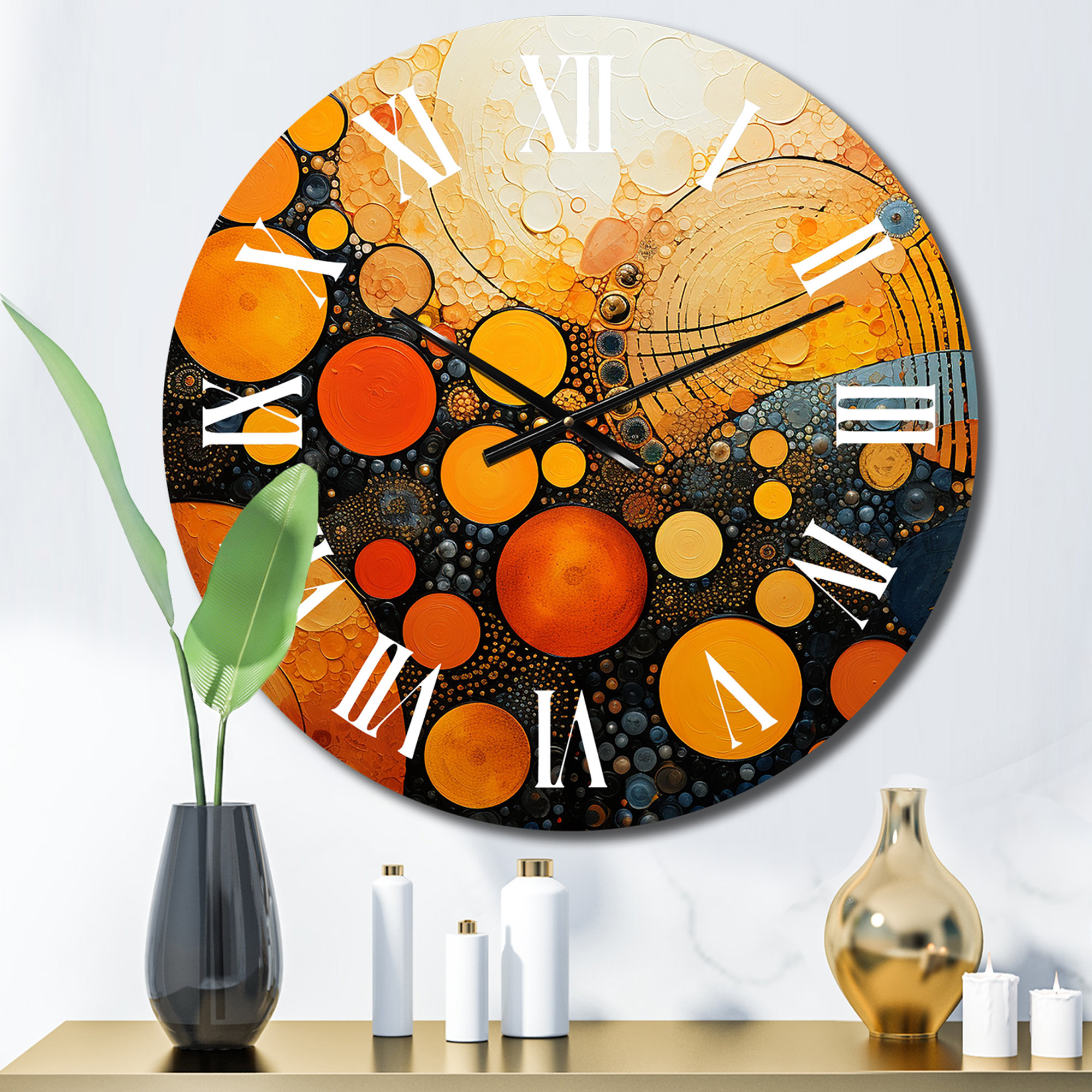 East Urban Home Cyre - Abstract Collages Wall Clock | Wayfair