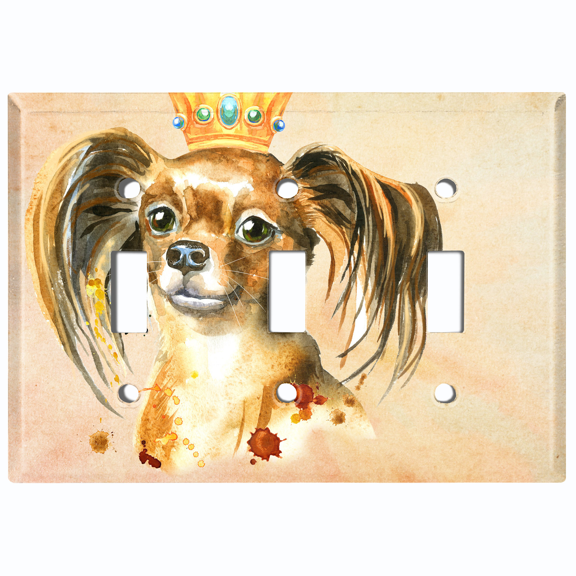 WorldAcc Metal Light Switch Plate Outlet Cover (Cute Papillon Dog ...