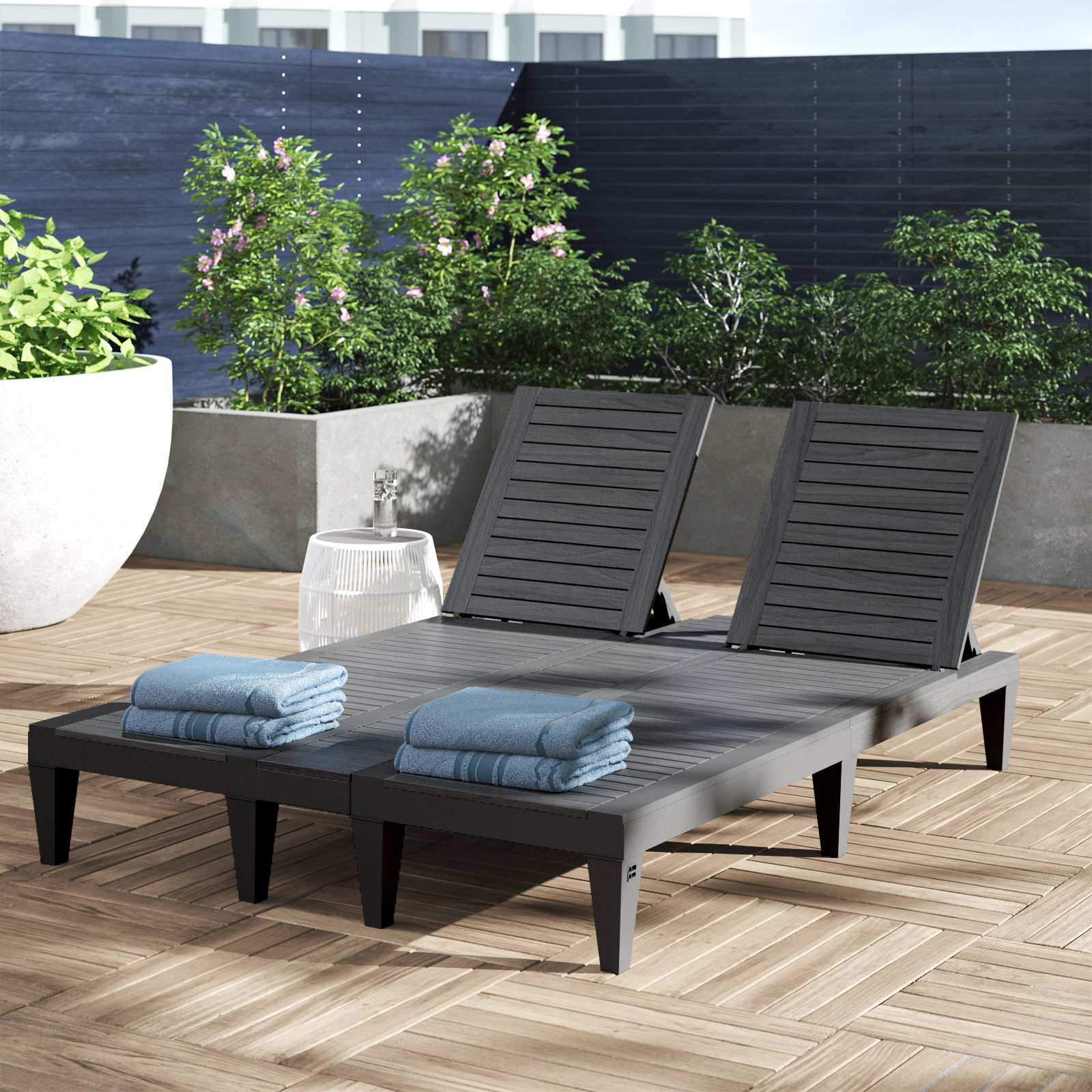 Wade Logan® Ason 74.5" Long Reclining Double Chaise（Double Chaise ...