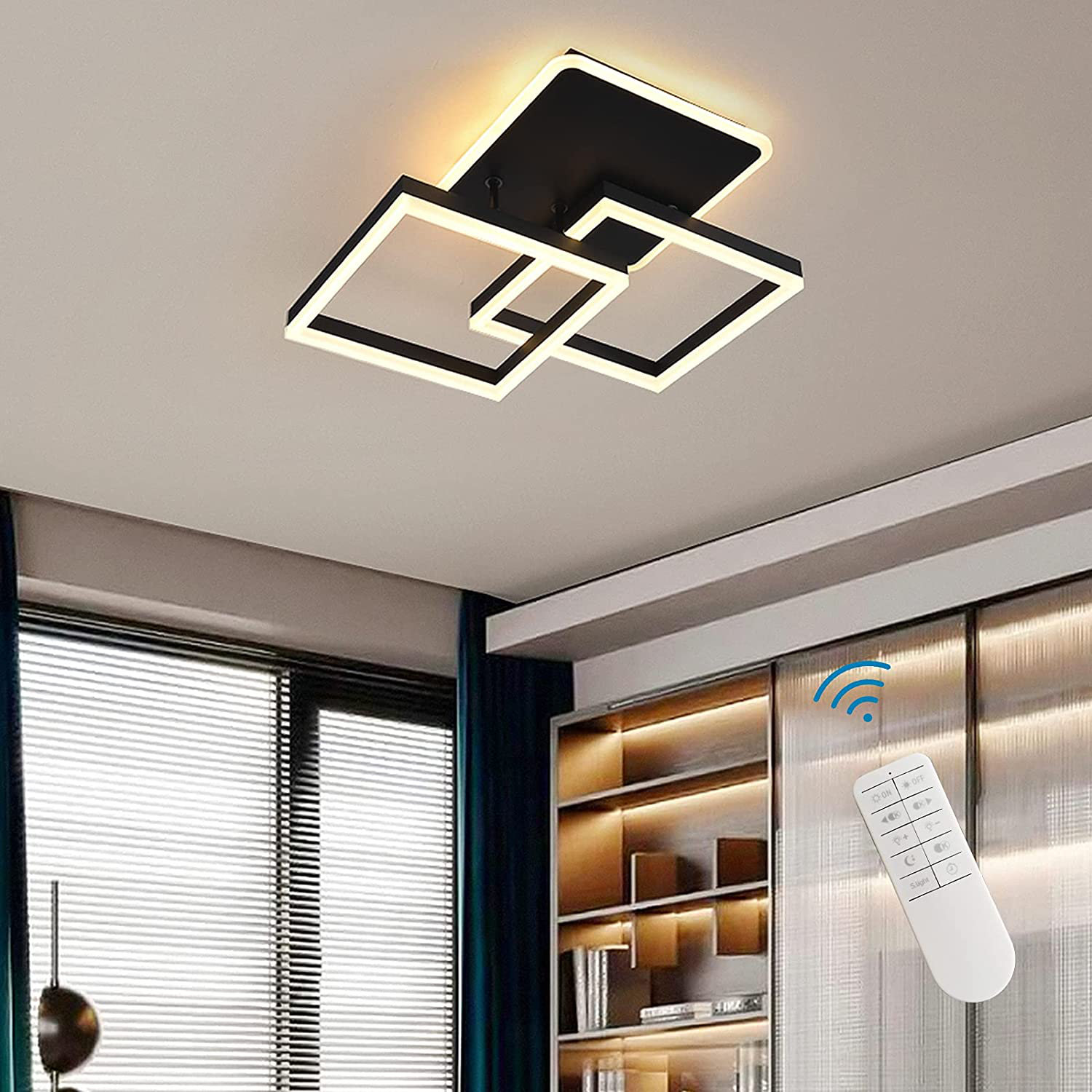 Orren Ellis Led Ceiling Light Modern Square Ceiling Lamp 70W 25 ...