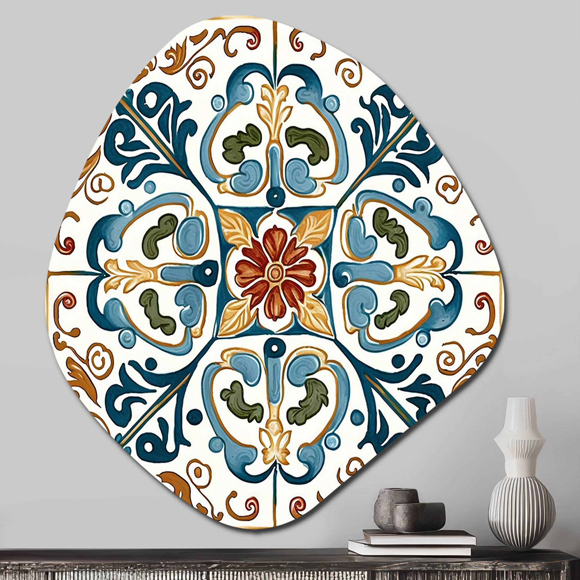 Design Art Mediterranean Tiles In Retro Blue VI - Abstract Tile Nebula ...